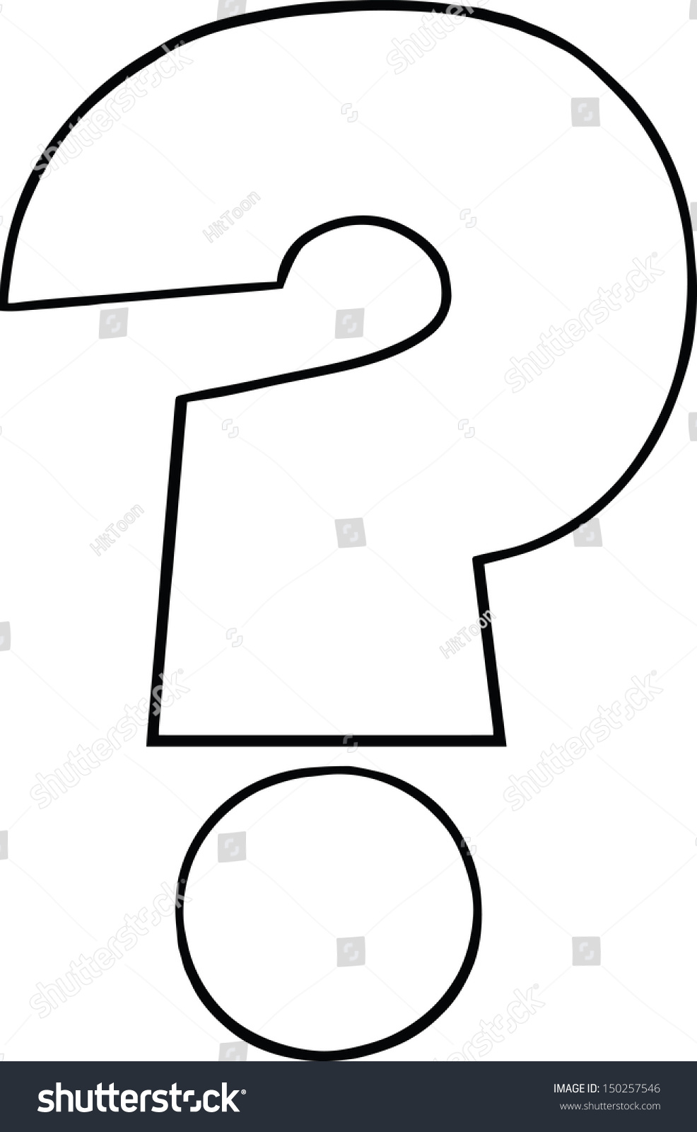 Black White Cartoon Question Mark Stock Vector (Royalty Free) 150257546 ...