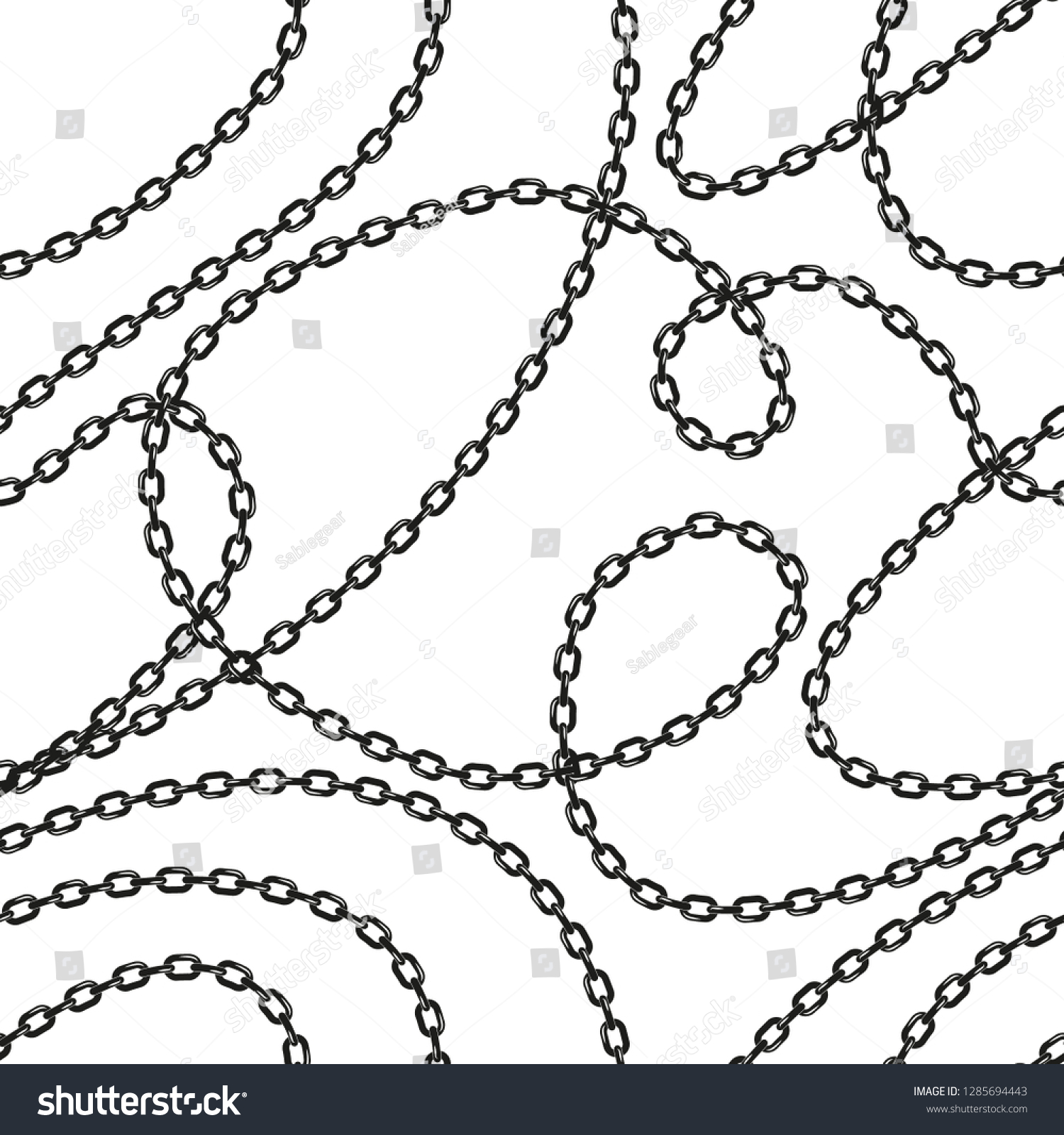 Black White Chains Vector Seamless Pattern Stock Vector (Royalty Free ...