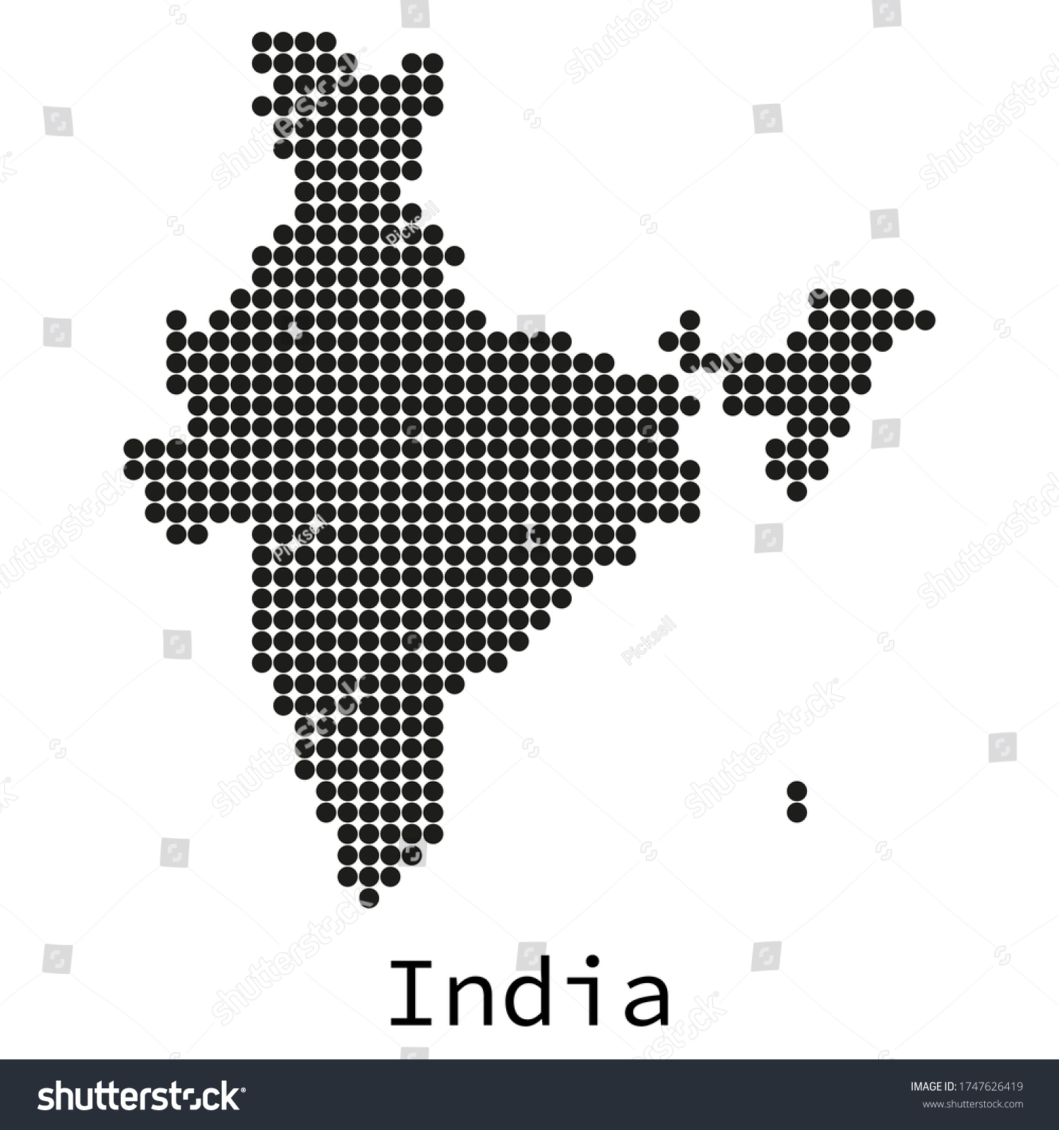 Black White Dotted India Map Vector: เวกเตอร์สต็อก (ปลอดค่าลิขสิทธิ์ ...