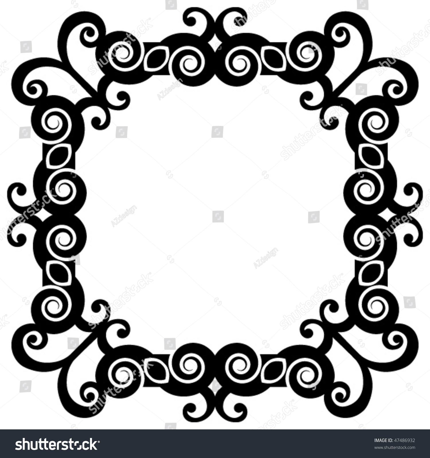 Black White Frame Design Abstract Vector Stock Vector (Royalty Free ...
