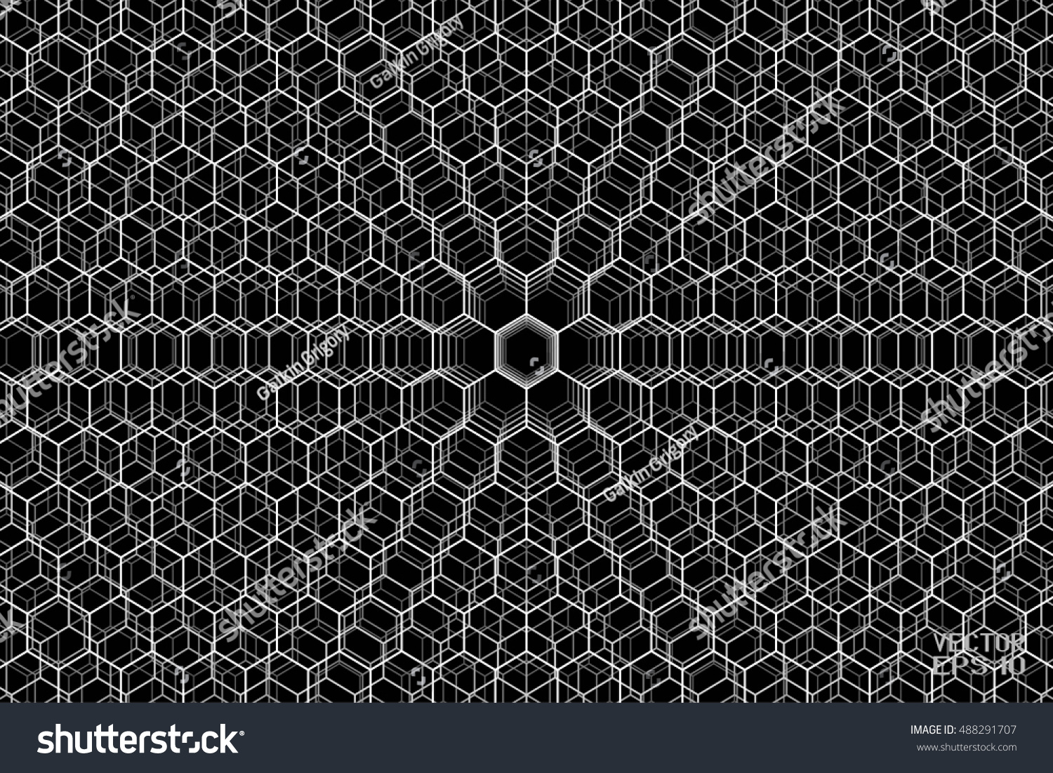 Black White Geometric Cellular Pattern Abstract Stock Vector 488291707 Shutterstock