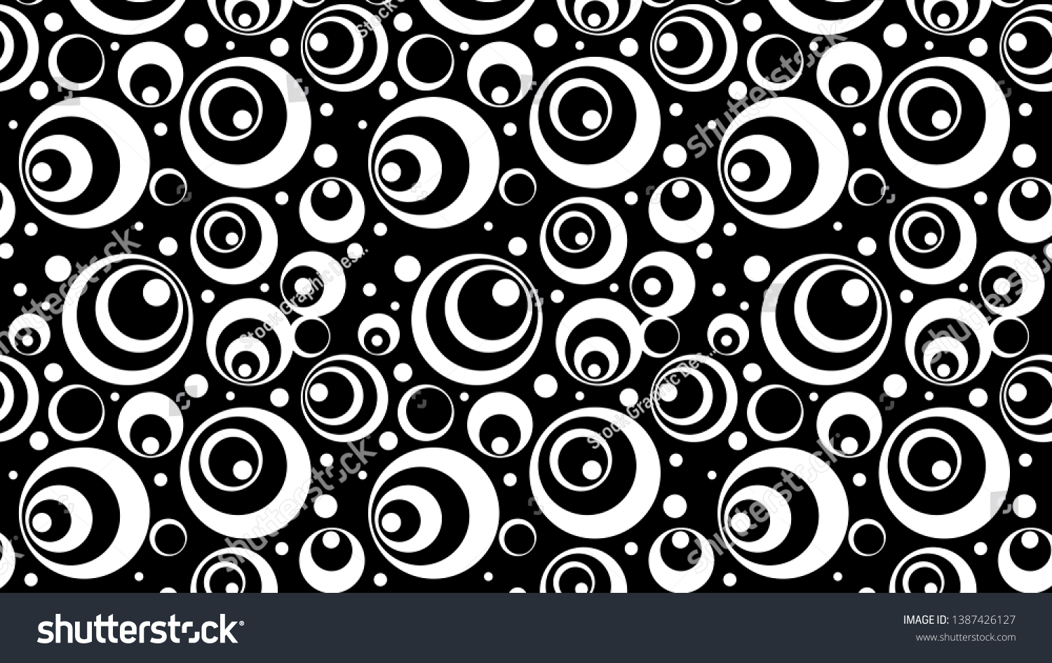 Black White Geometric Circle Pattern Background Stock Vector (Royalty ...