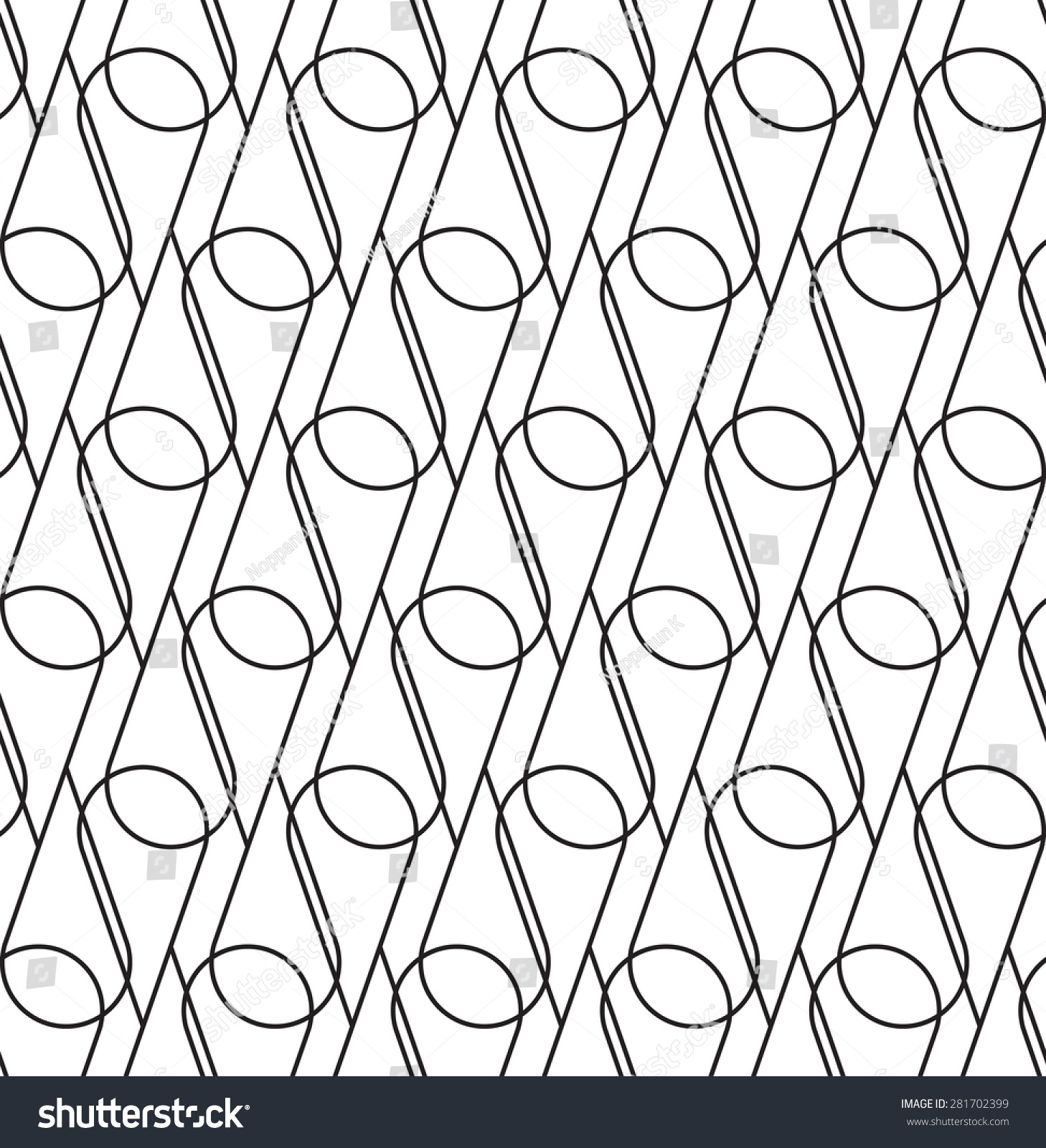 Black White Geometric Seamless Pattern Line Stock Vector (Royalty Free ...