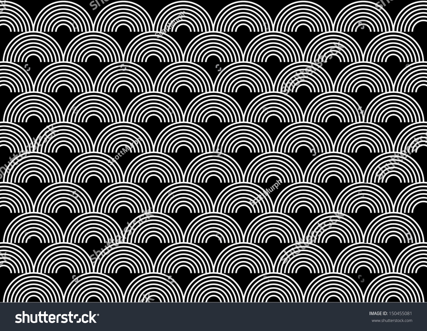 Black White Half Circle Pattern Vector Stock Vector (Royalty Free ...