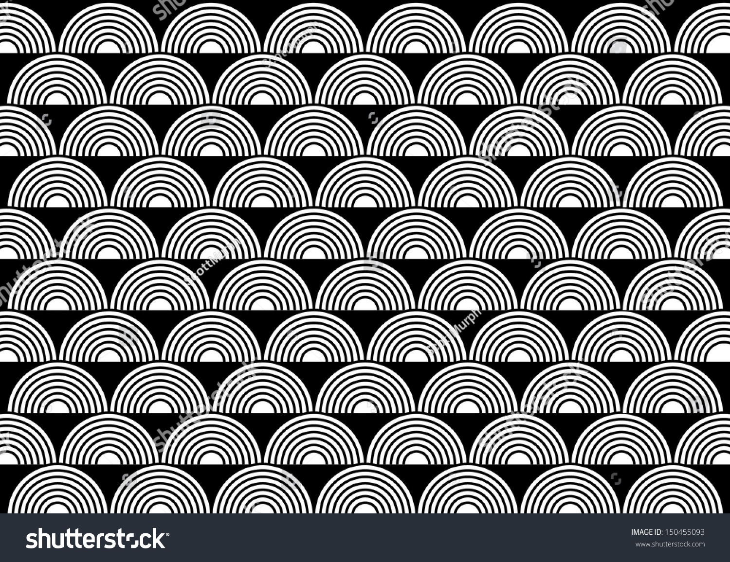 Black White Half Circle Pattern Vector Stock Vector (Royalty Free ...