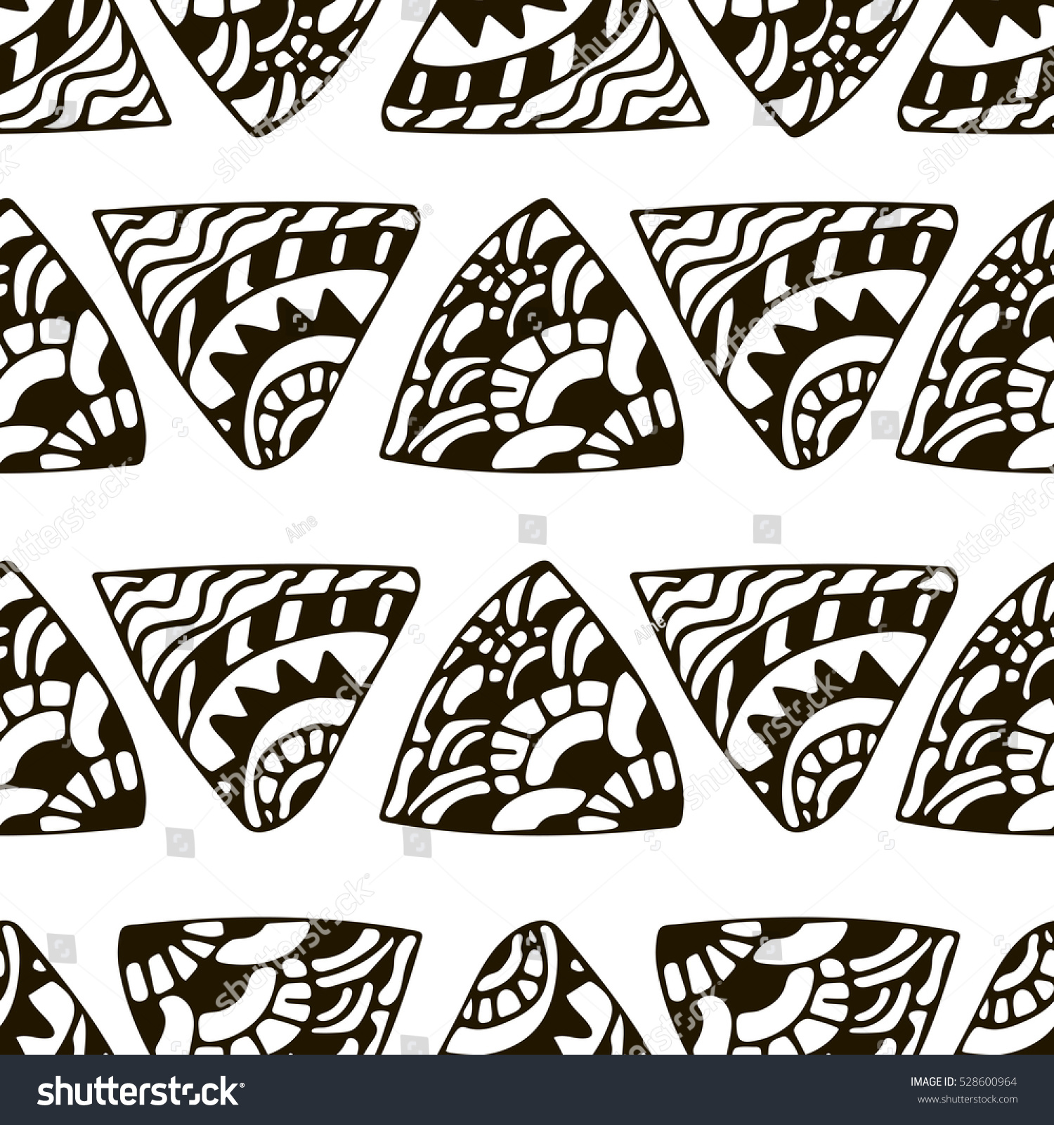 Black White Hand Drawn Colorful Triangle Stock Vector (Royalty Free ...