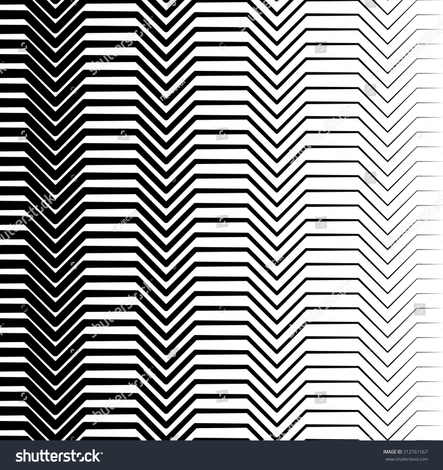 Black And White Horizontal Zigzag Lines Abstract Pattern. Seamlessly ...