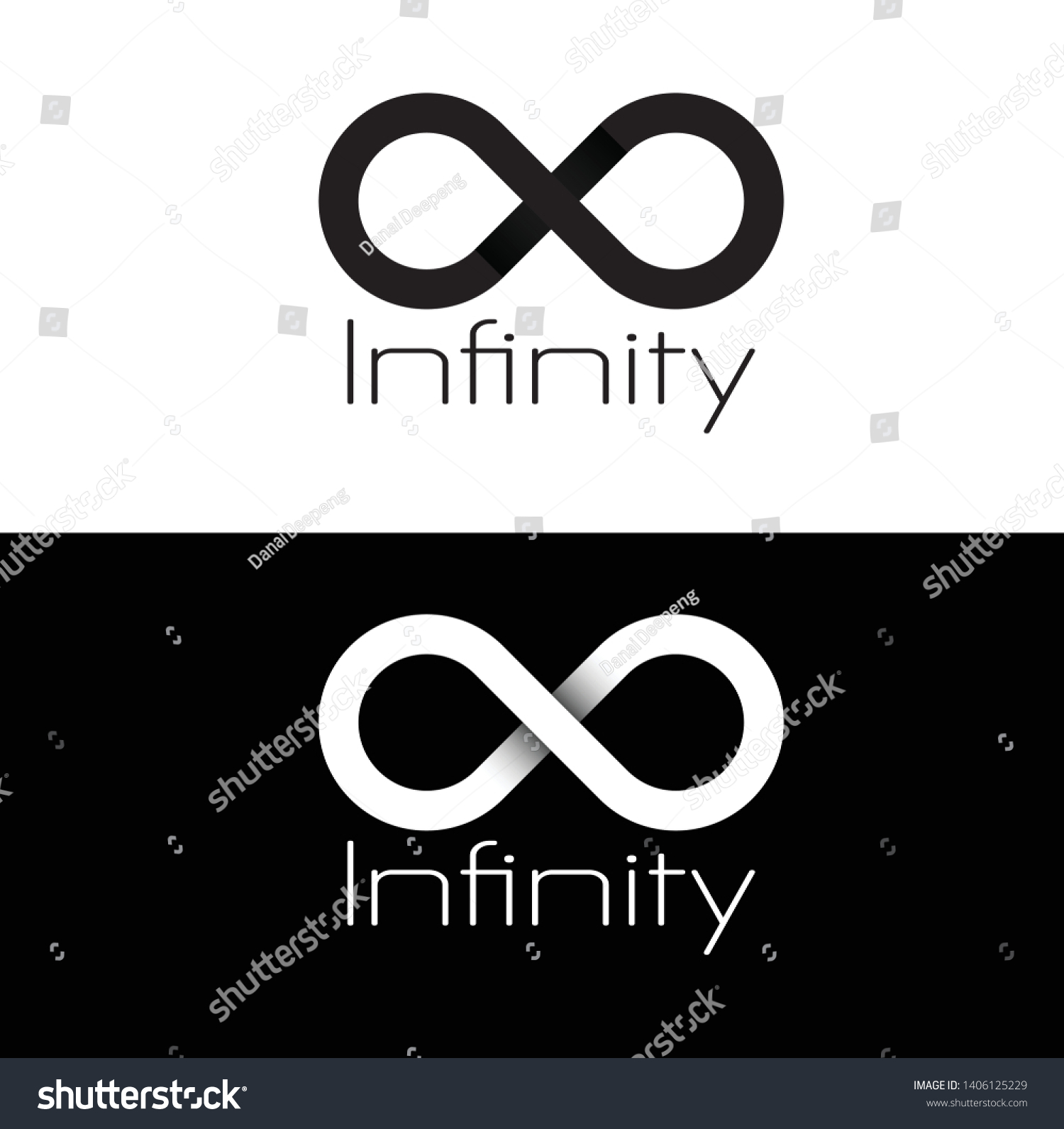 Black White Infinity Logo Stock Vector (Royalty Free) 1406125229 ...