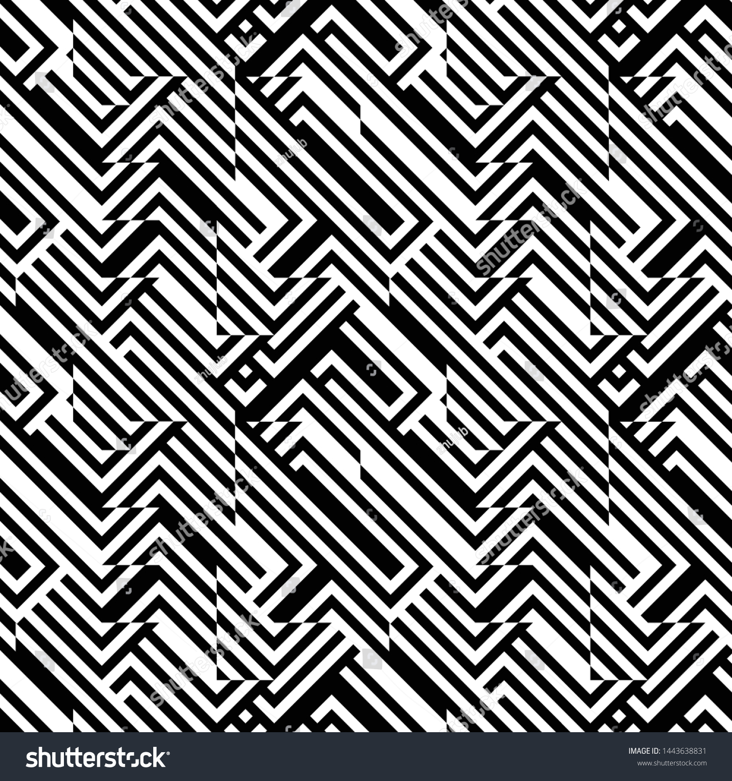Black White Labyrinth Pattern Vector Illustration Stock Vector (Royalty ...