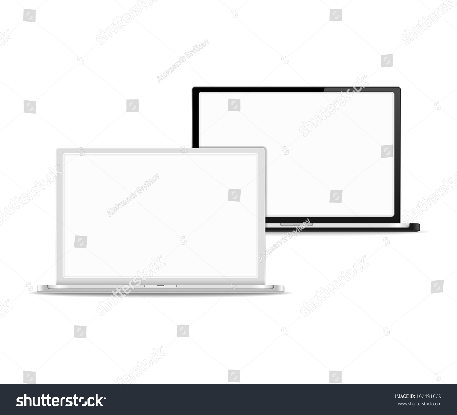 Black White Laptops Vector Eps10 Illustration Stock Vector (Royalty ...