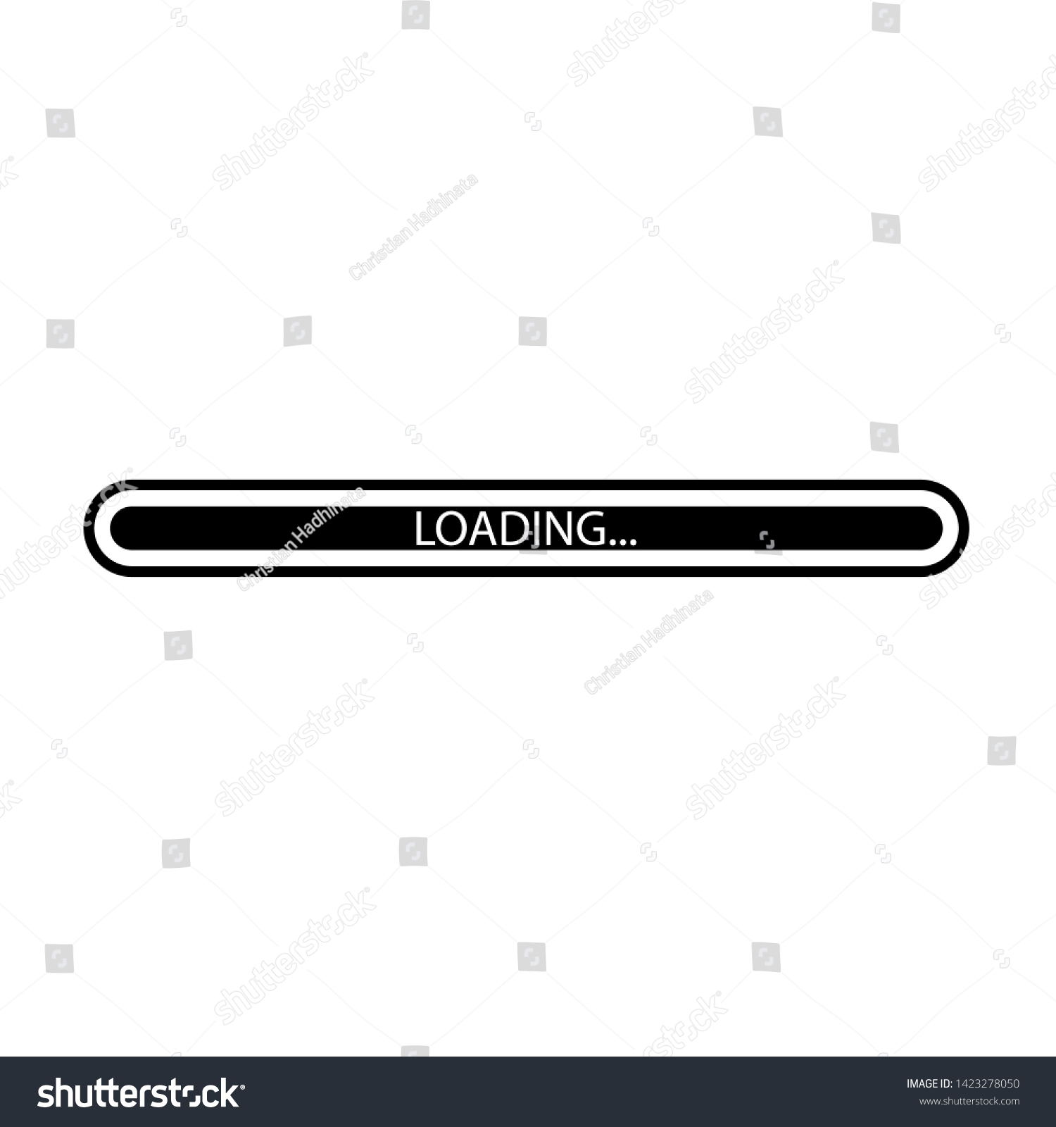 Black White Loading Bar Icon Vector Stock Vector (Royalty Free ...