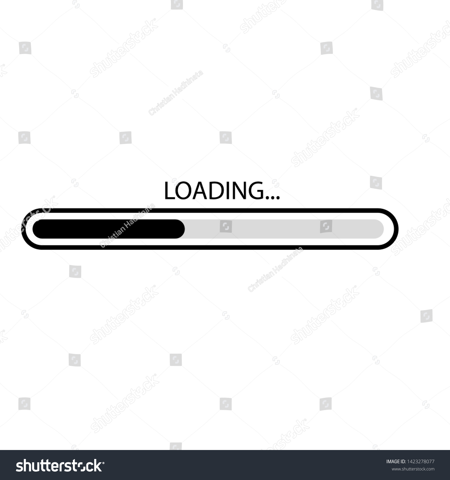Vektor Stok Black White Loading Bar Icon Vector (Tanpa Royalti ...