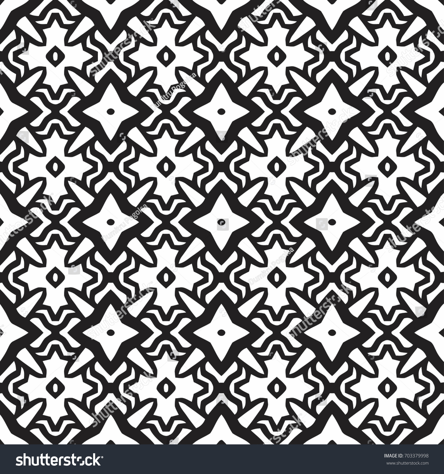 Black White Medieval Themed Pattern Stock Vector (Royalty Free) 703379998