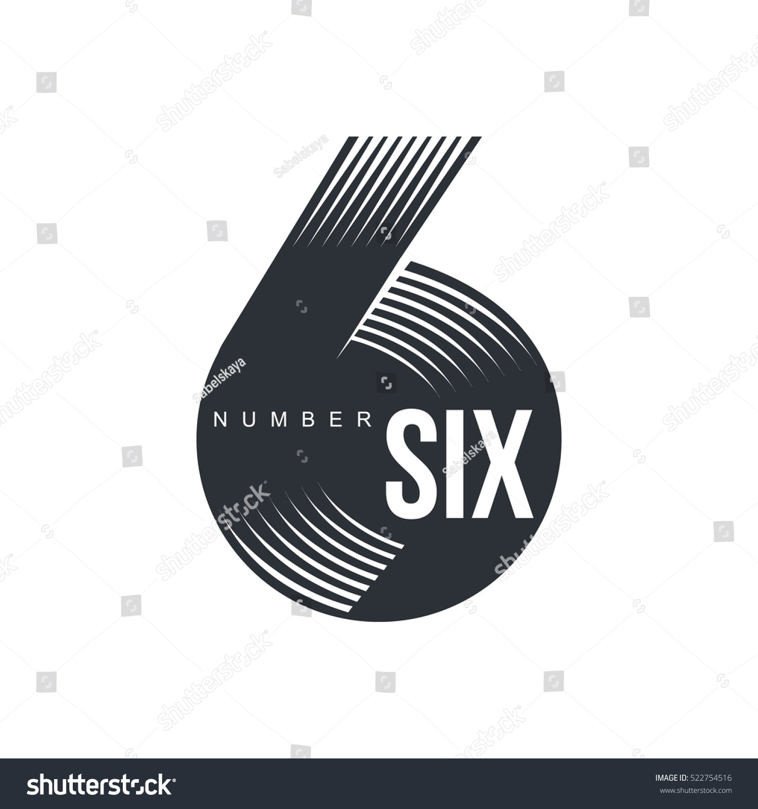 Black White Number Six Logo Template Stock Vector (Royalty Free) 522754516 Black White Number Six Logo Template Stock Vector (Royalty Free) 522754516