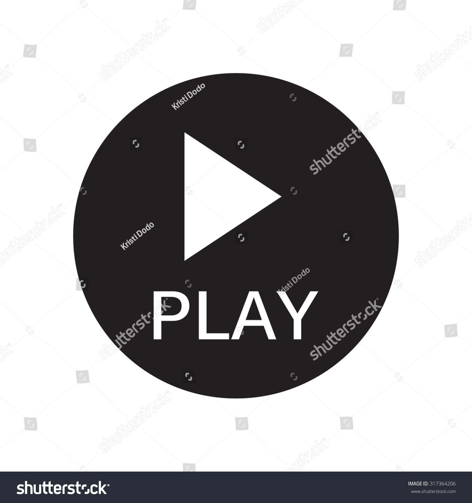Black White Play Icon Vector Stock Vector (Royalty Free) 317364206 ...