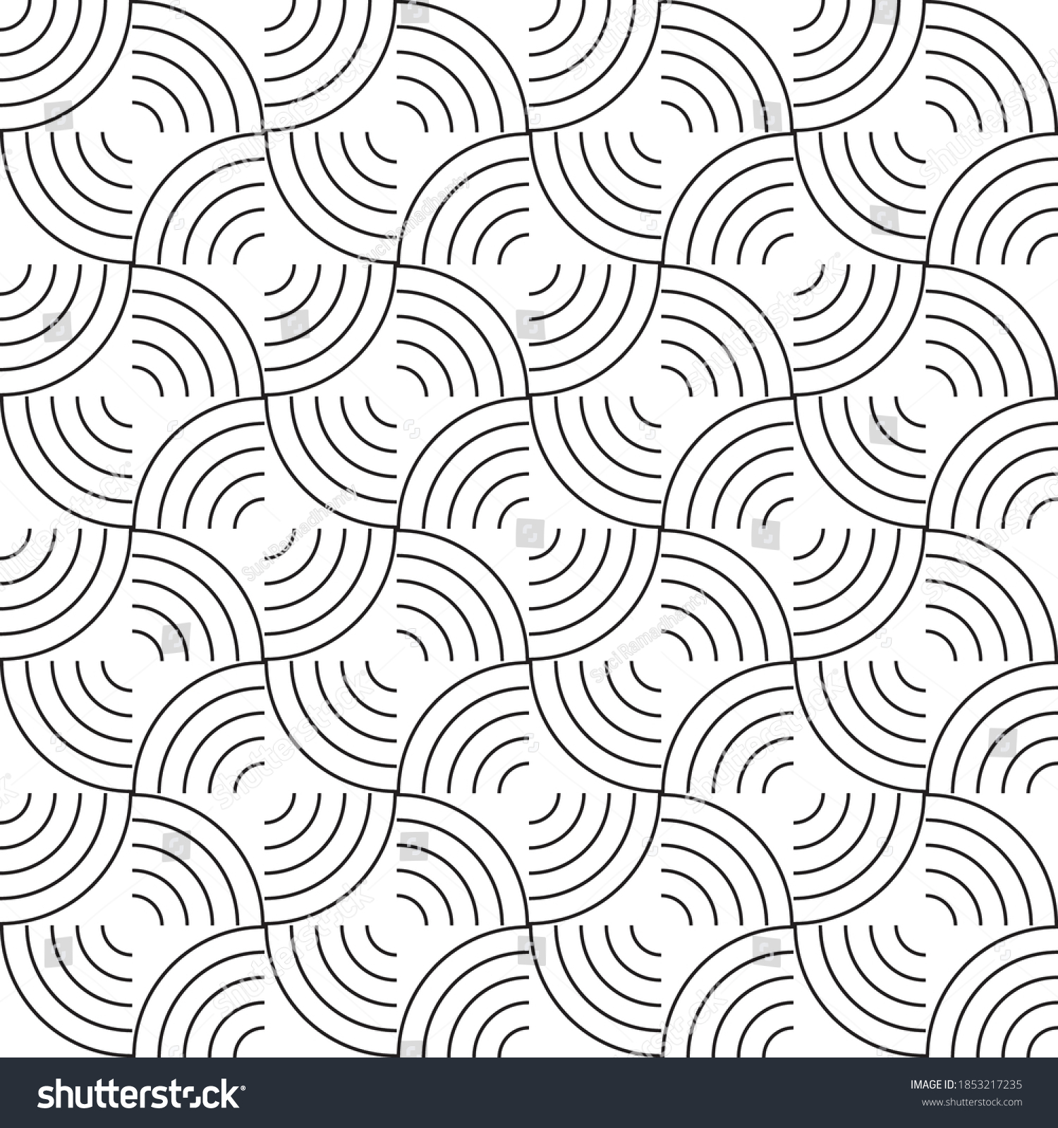 Black White Quarter Circle Pattern Background Stock Vector (Royalty ...