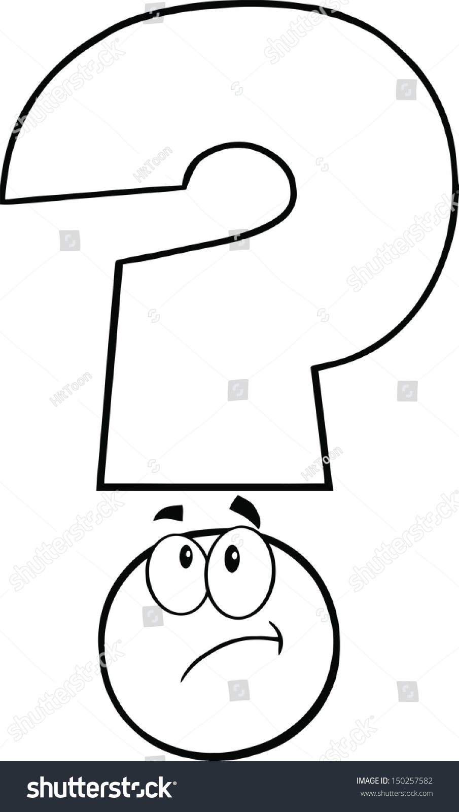 Black White Question Mark Cartoon Character: เวกเตอร์สต็อก (ปลอดค่า ...