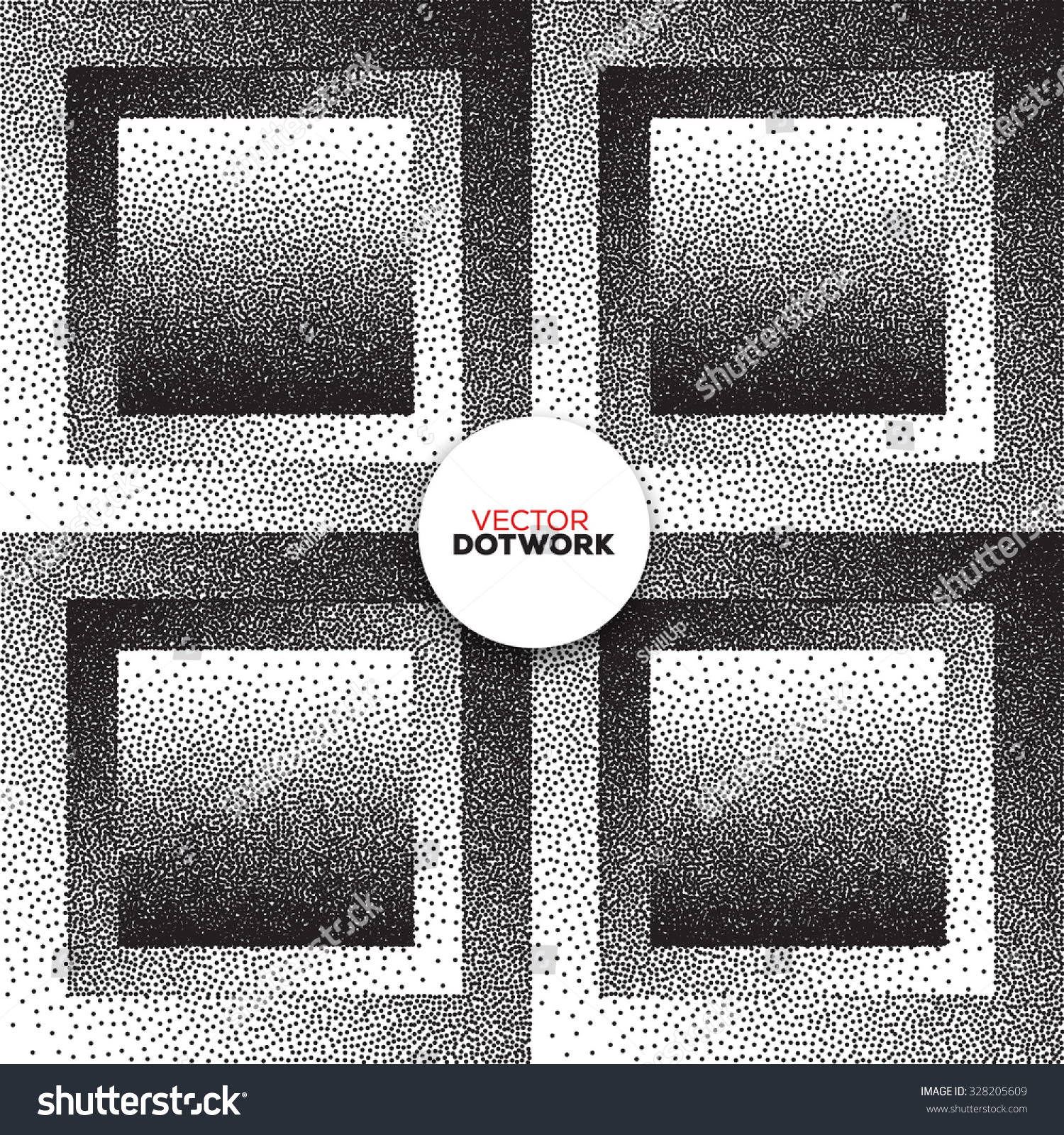 Black White Retro Engraving Dotwork Pattern Stock Vector (Royalty Free ...
