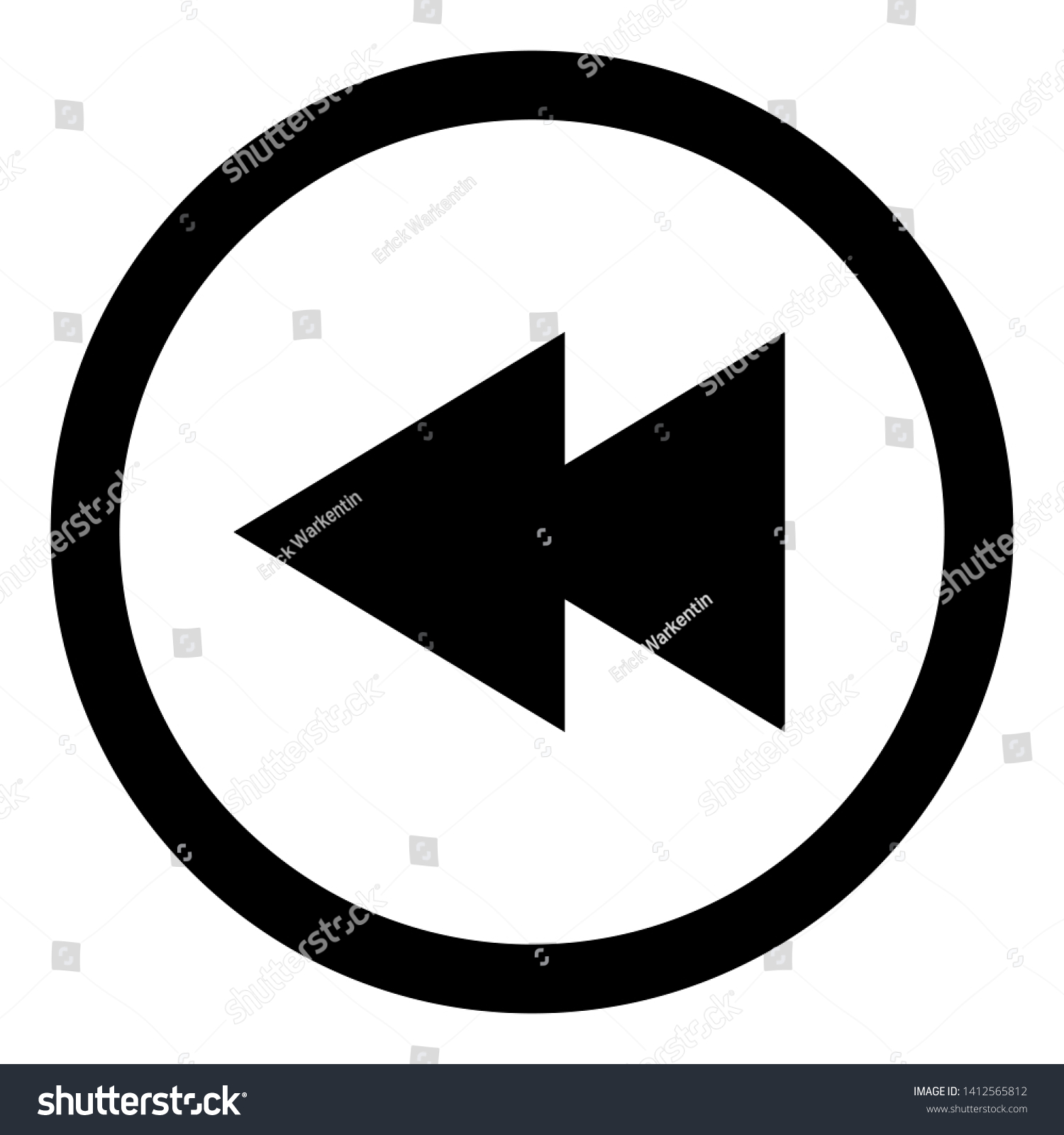 Black White Rewind Audio Button Stock Vector (Royalty Free) 1412565812 ...