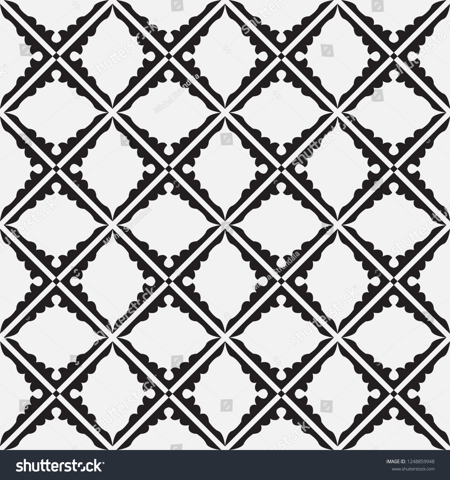 Black White Royal Pattern Seamless Vector Stock Vector (Royalty Free ...