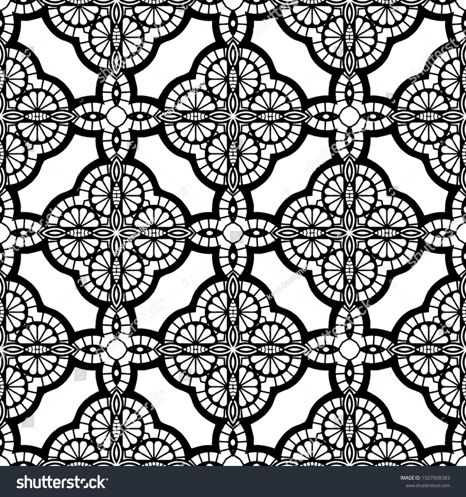 Black White Seamless Pattern Background Stock Vector (Royalty Free ...