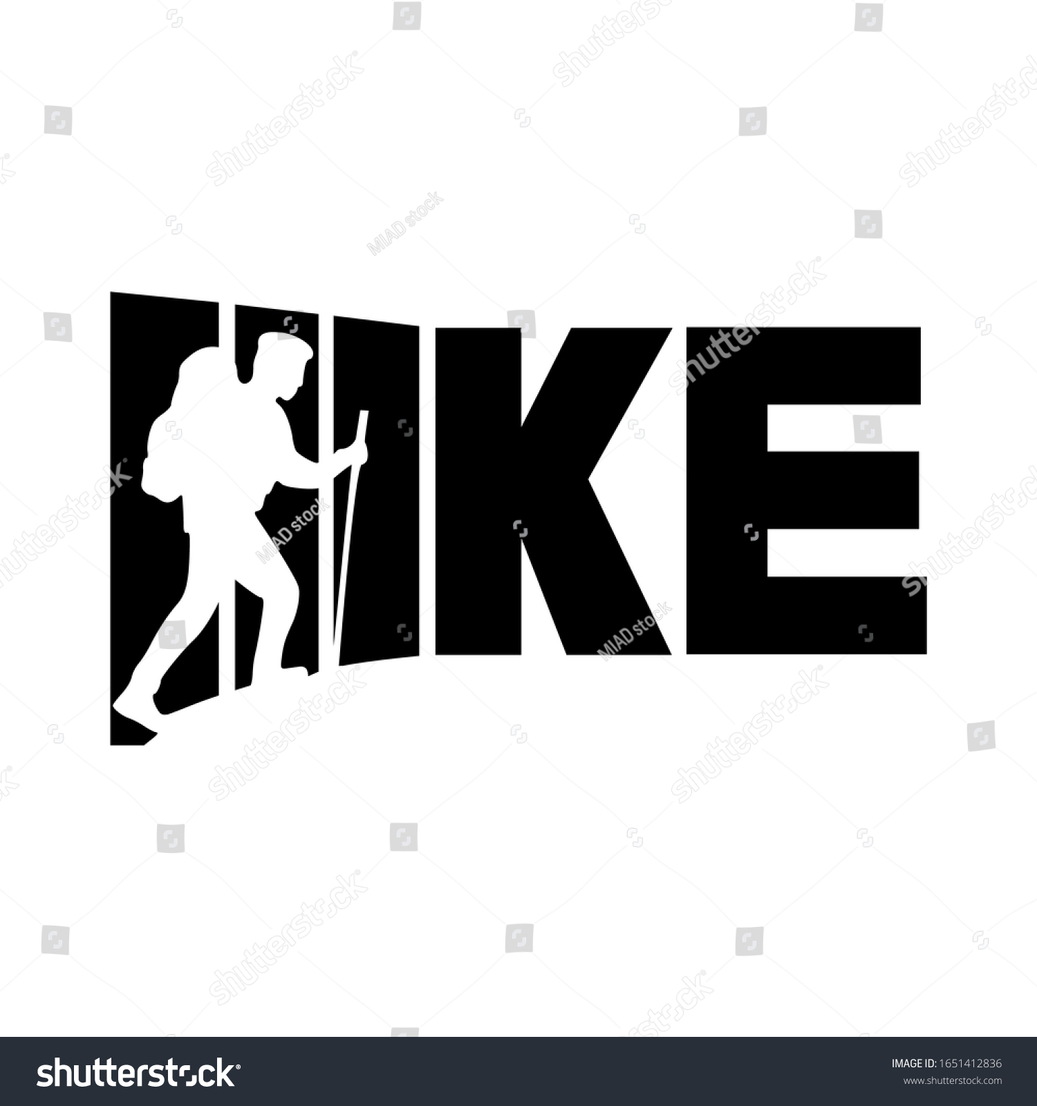 Black White Simple Hiking Logo Vector Stock Vector (Royalty Free ...
