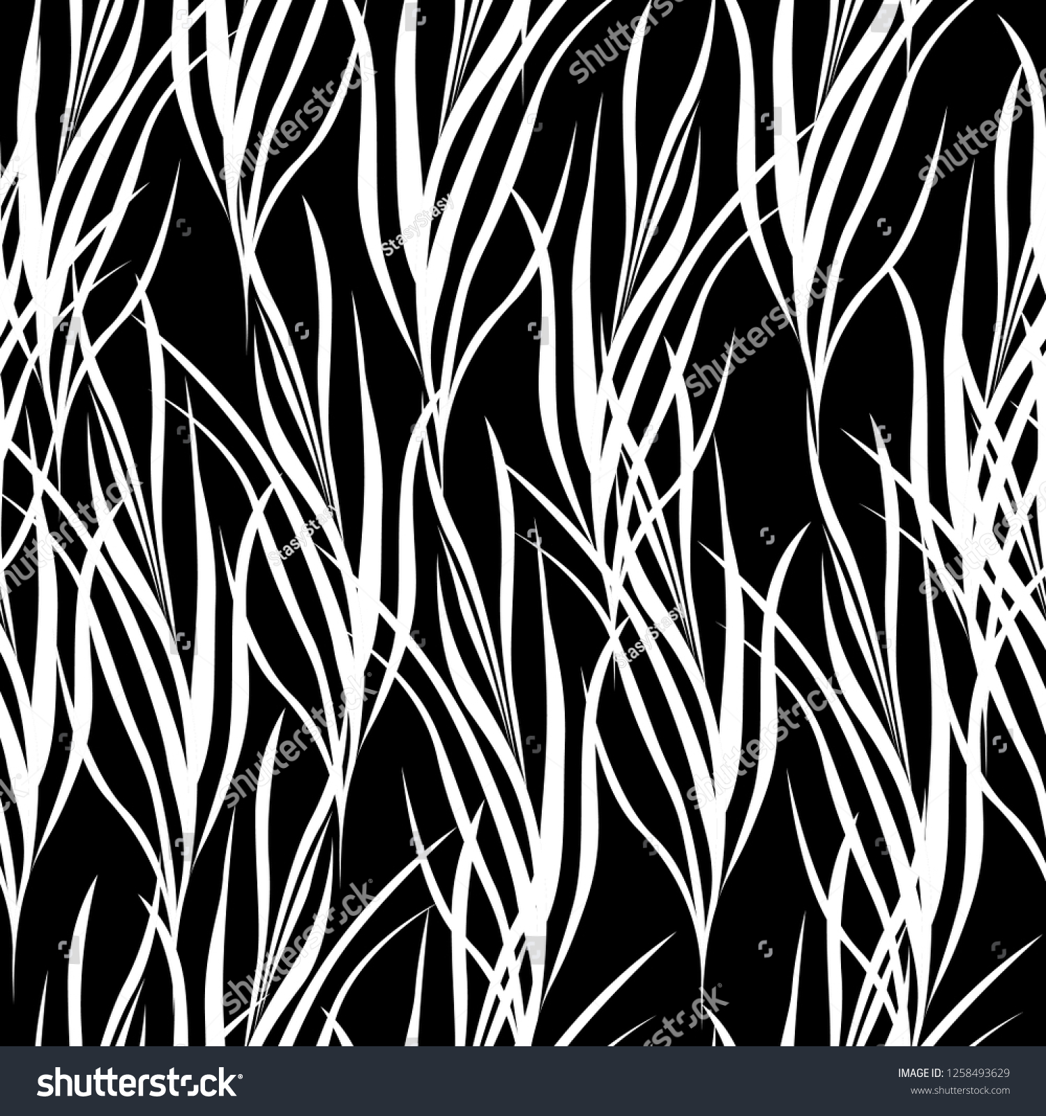 Black White Simple Pattern Vector Plants: เวกเตอร์สต็อก (ปลอดค่า ...