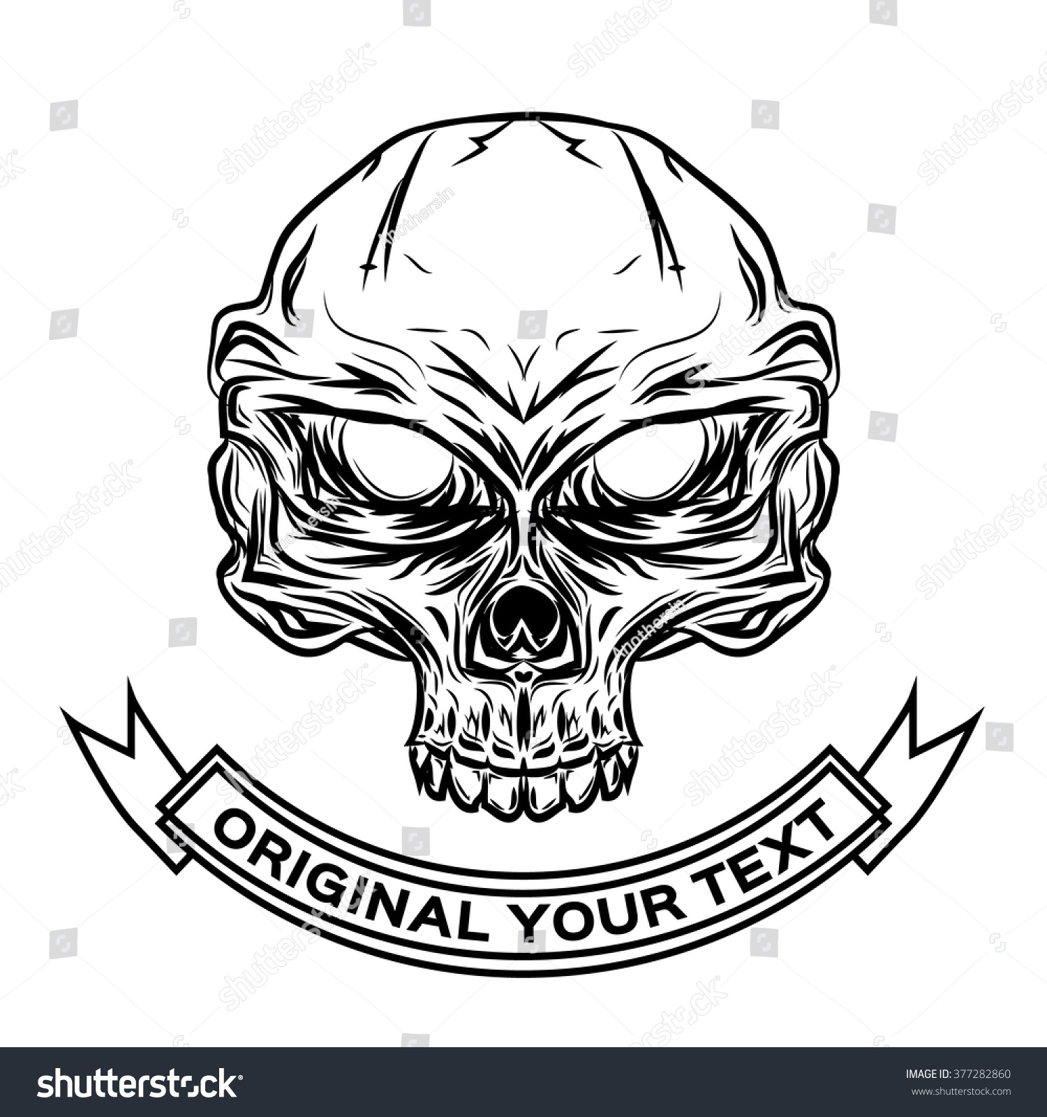 Black White Skull Logo Vector Concept: เวกเตอร์สต็อก (ปลอดค่าลิขสิทธิ์ ...