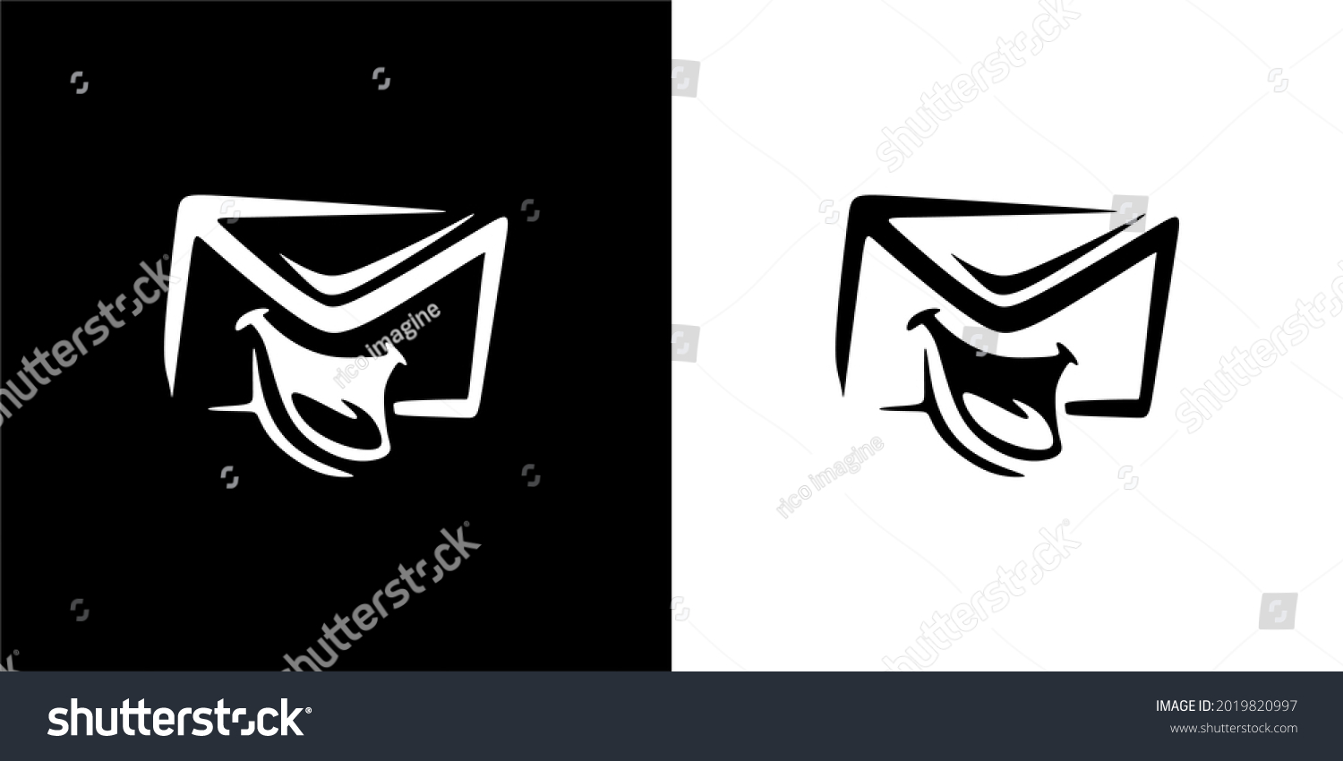 Black White Smail Logo Vector Stock Vector (Royalty Free) 2019820997 ...
