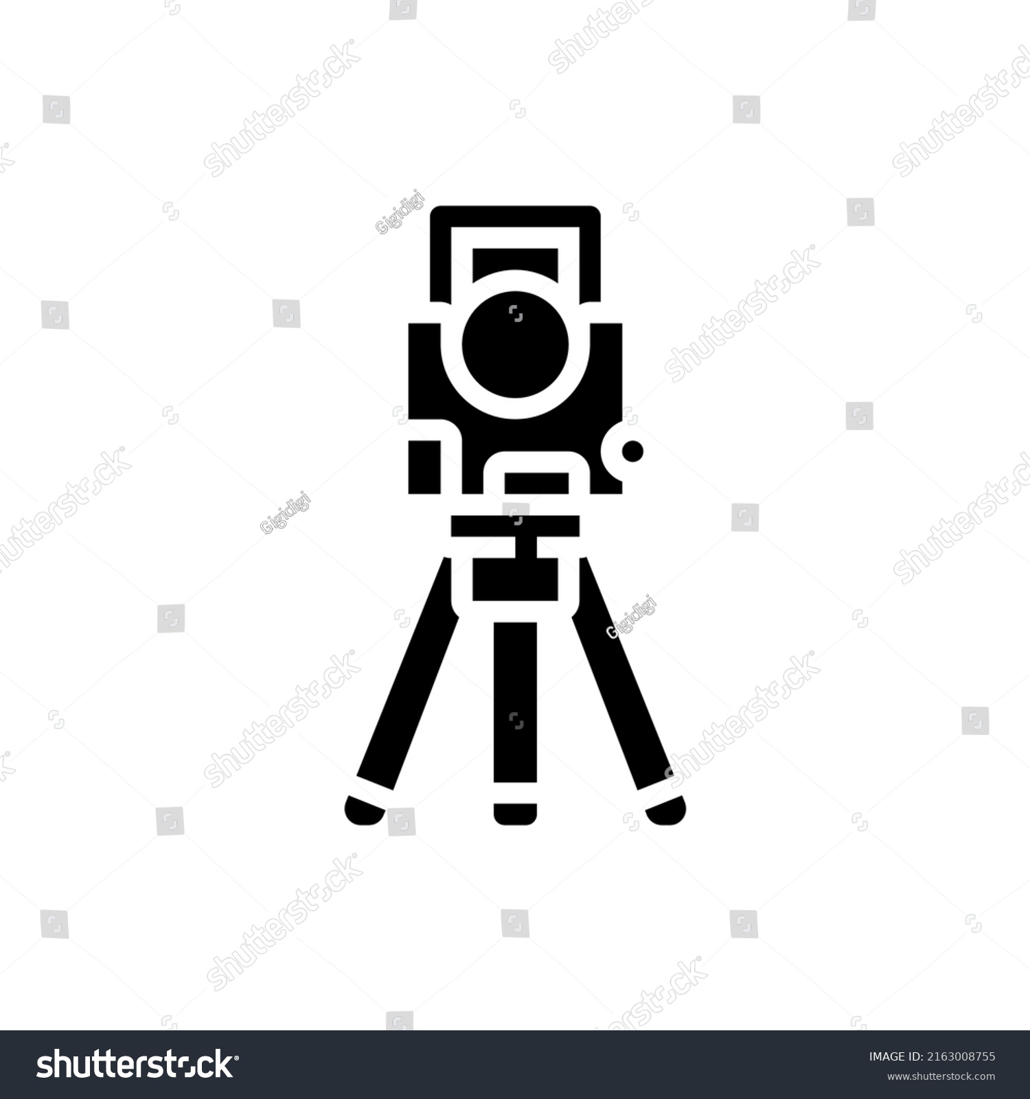 Black White Solid Civil Engineering Icon Stock Vector (Royalty Free ...