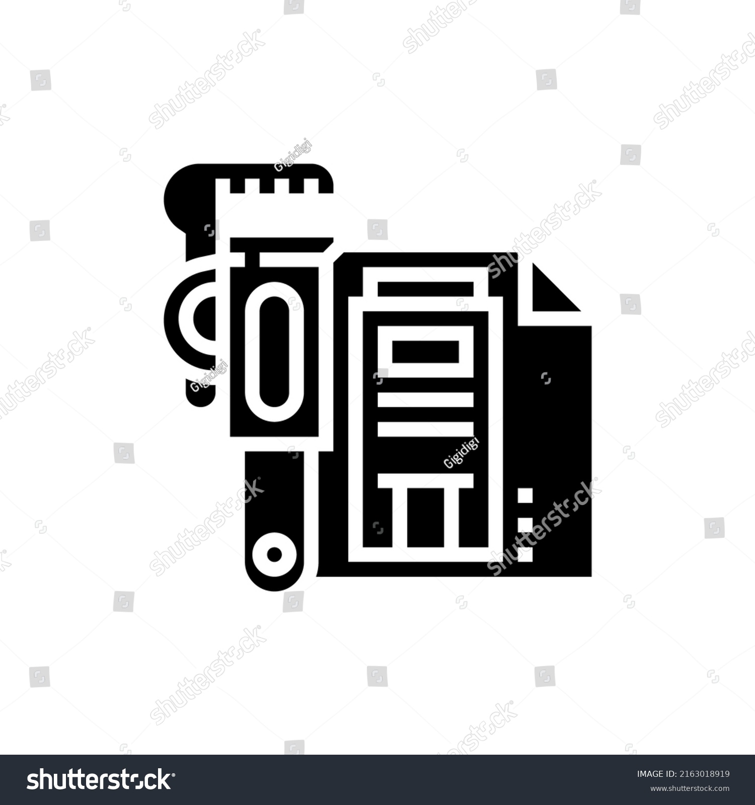 Black White Solid Civil Engineering Icon Stock Vector (Royalty Free ...