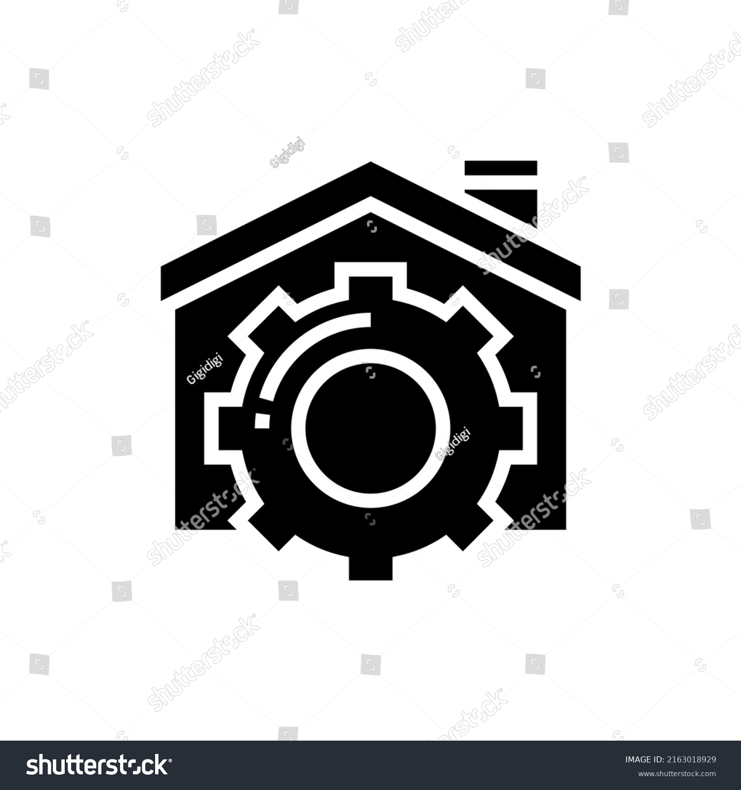Black White Solid Civil Engineering Icon Stock Vector (Royalty Free ...