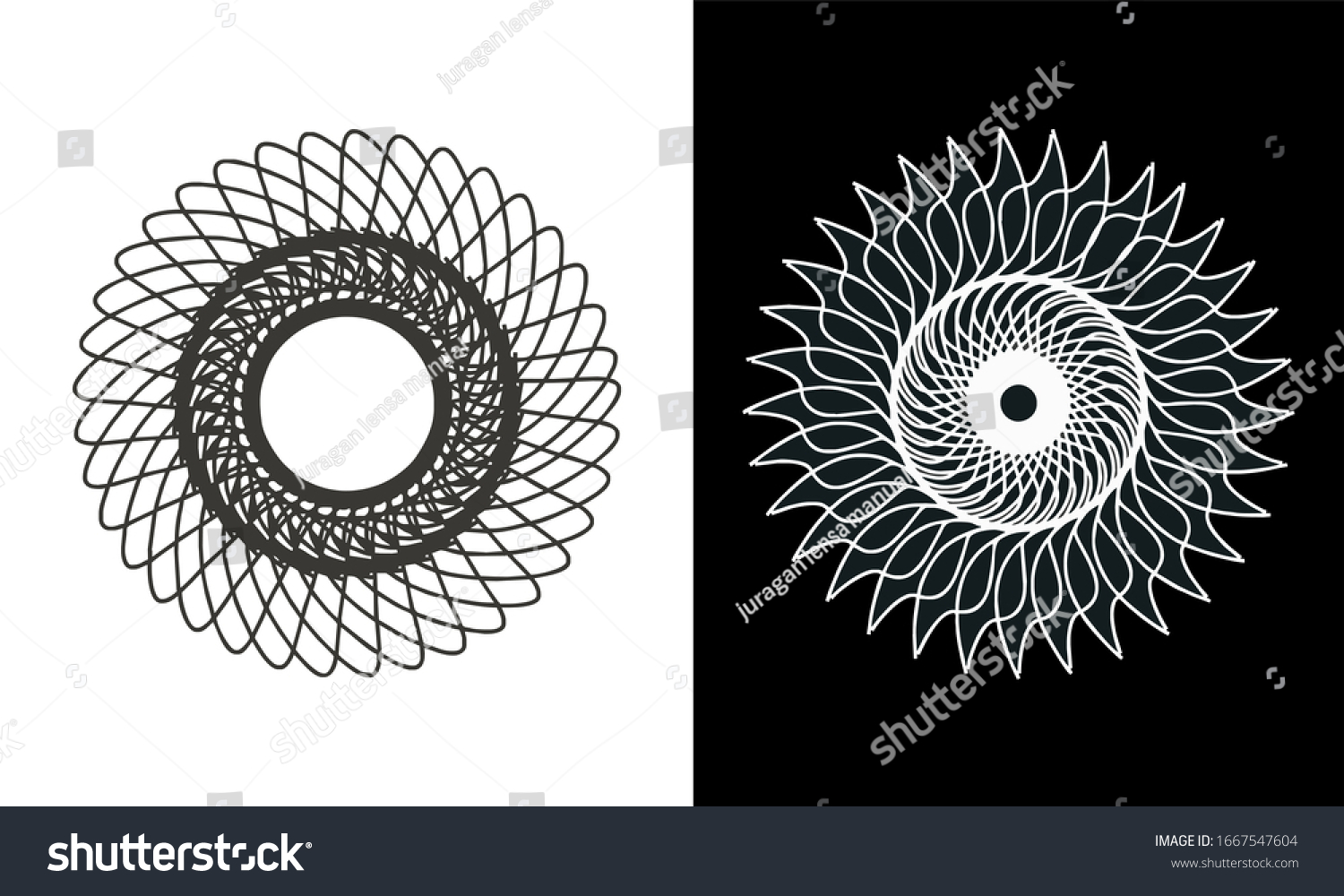 Black White Spirograph Background Illustration Stock Vector (Royalty ...