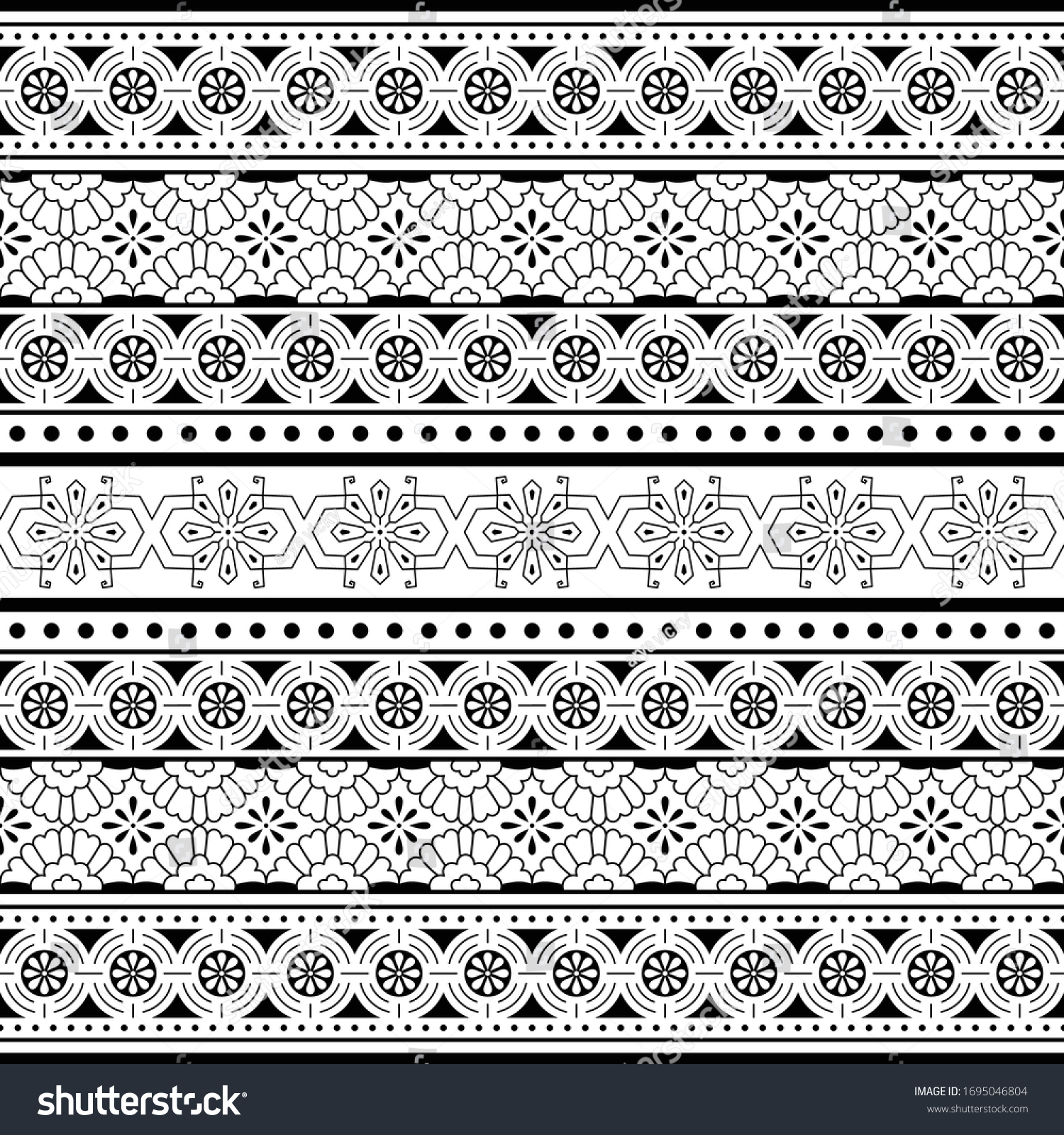 Black White Vector Border Design: เวกเตอร์สต็อก (ปลอดค่าลิขสิทธิ์ ...