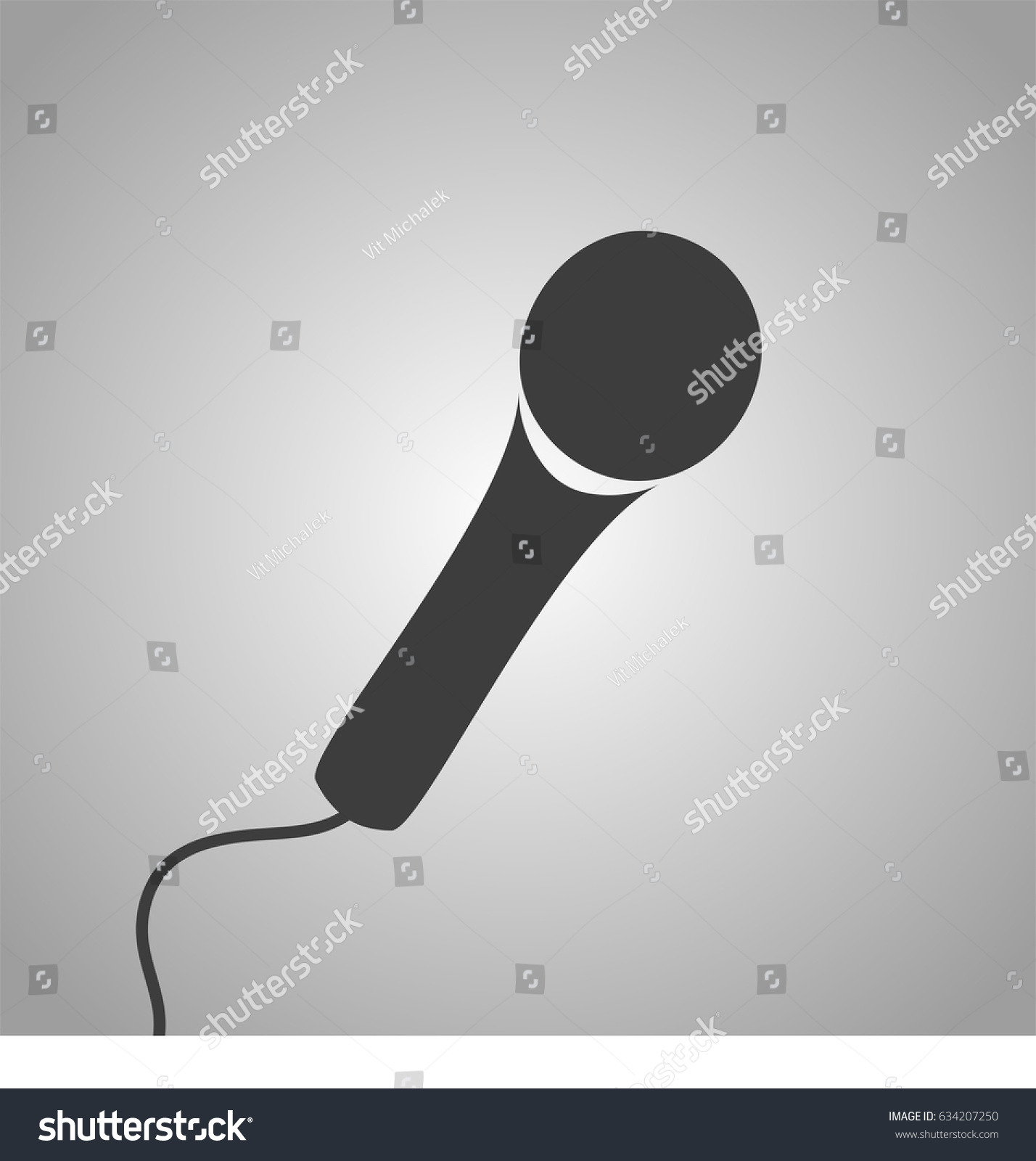 Black White Vector Microphone Icon Stock Vector (Royalty Free ...