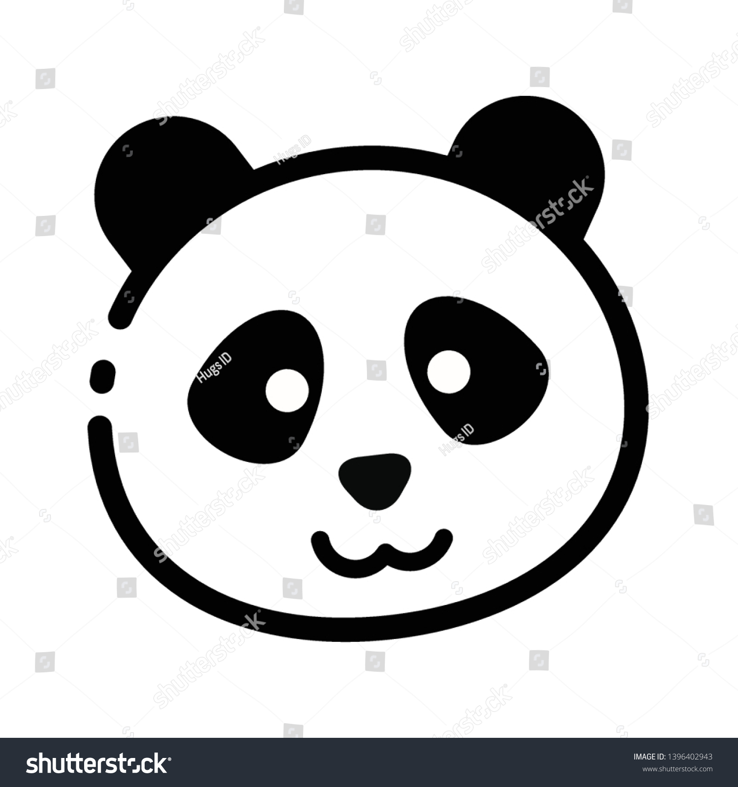 Black White Vector Panda Logo Icon Stock Vector (Royalty Free) 1396402943