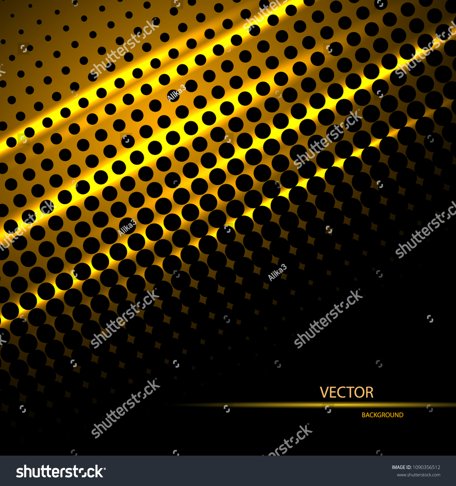 Black Yellow Dotted Background Vector Abstraction Stock Vector (Royalty ...