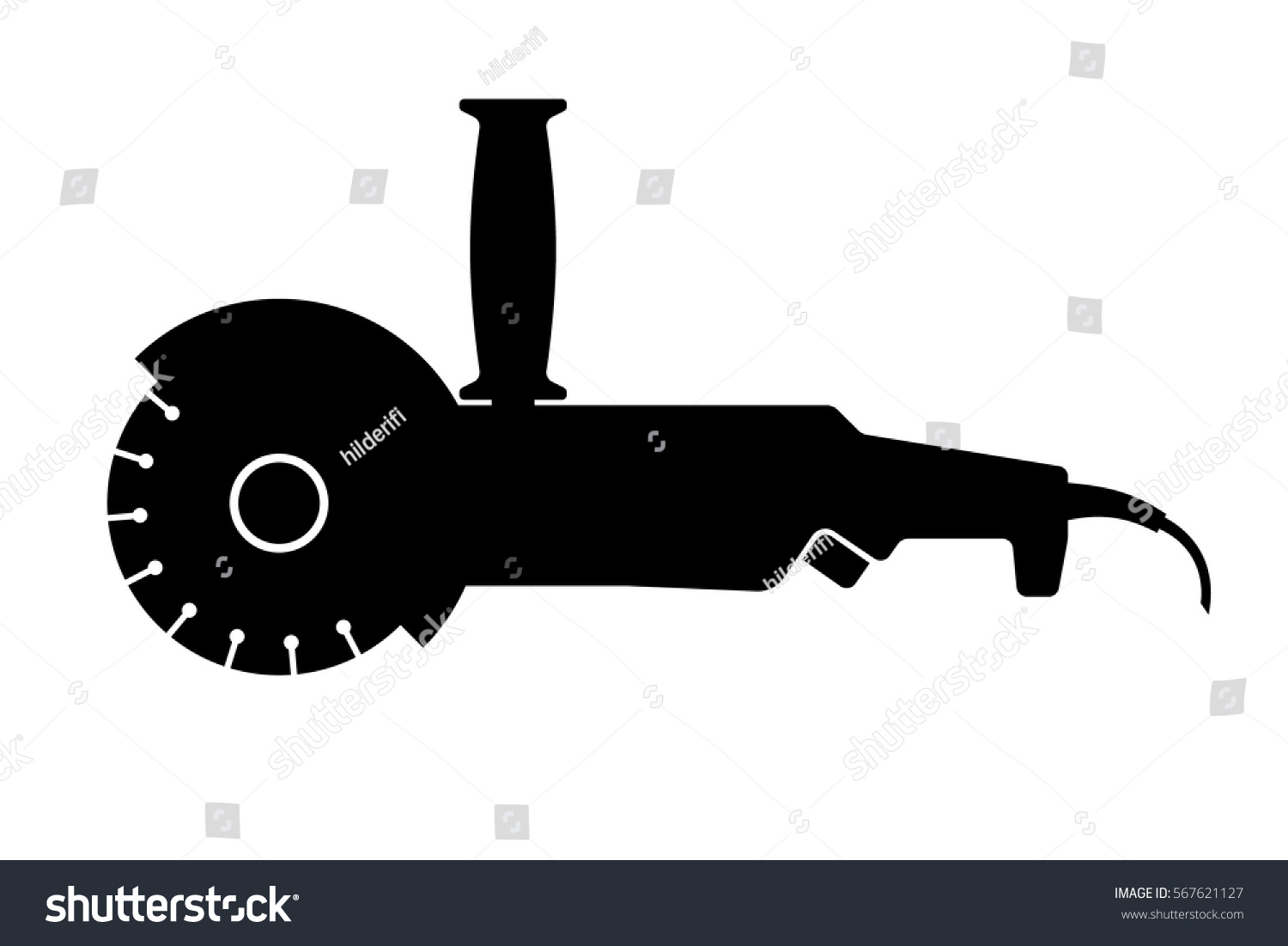Black Angle Grinder Vector Icon On Stock Vector (Royalty Free ...