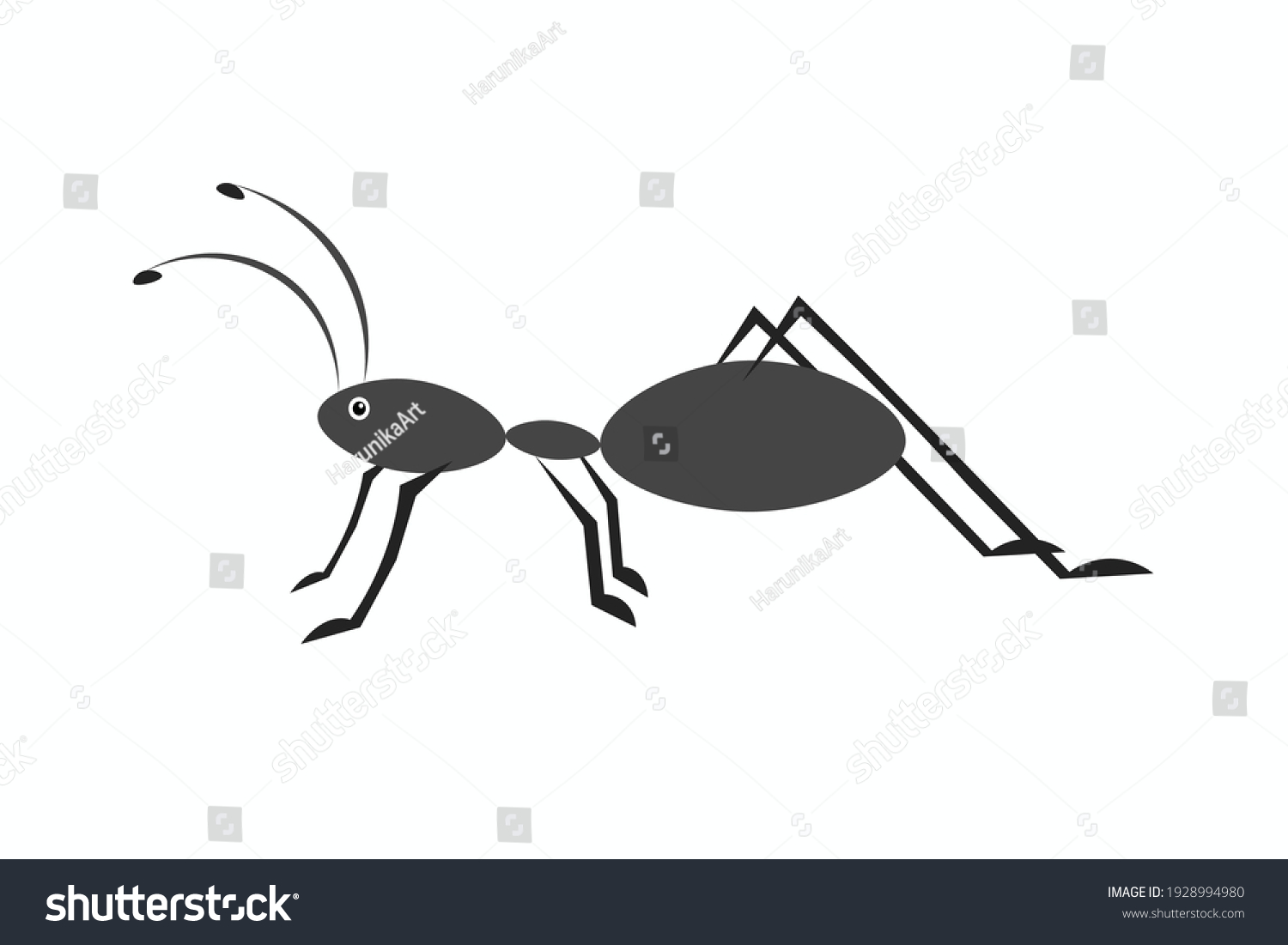 Black Ant Character Vector Illustration Stock Vector (Royalty Free ...