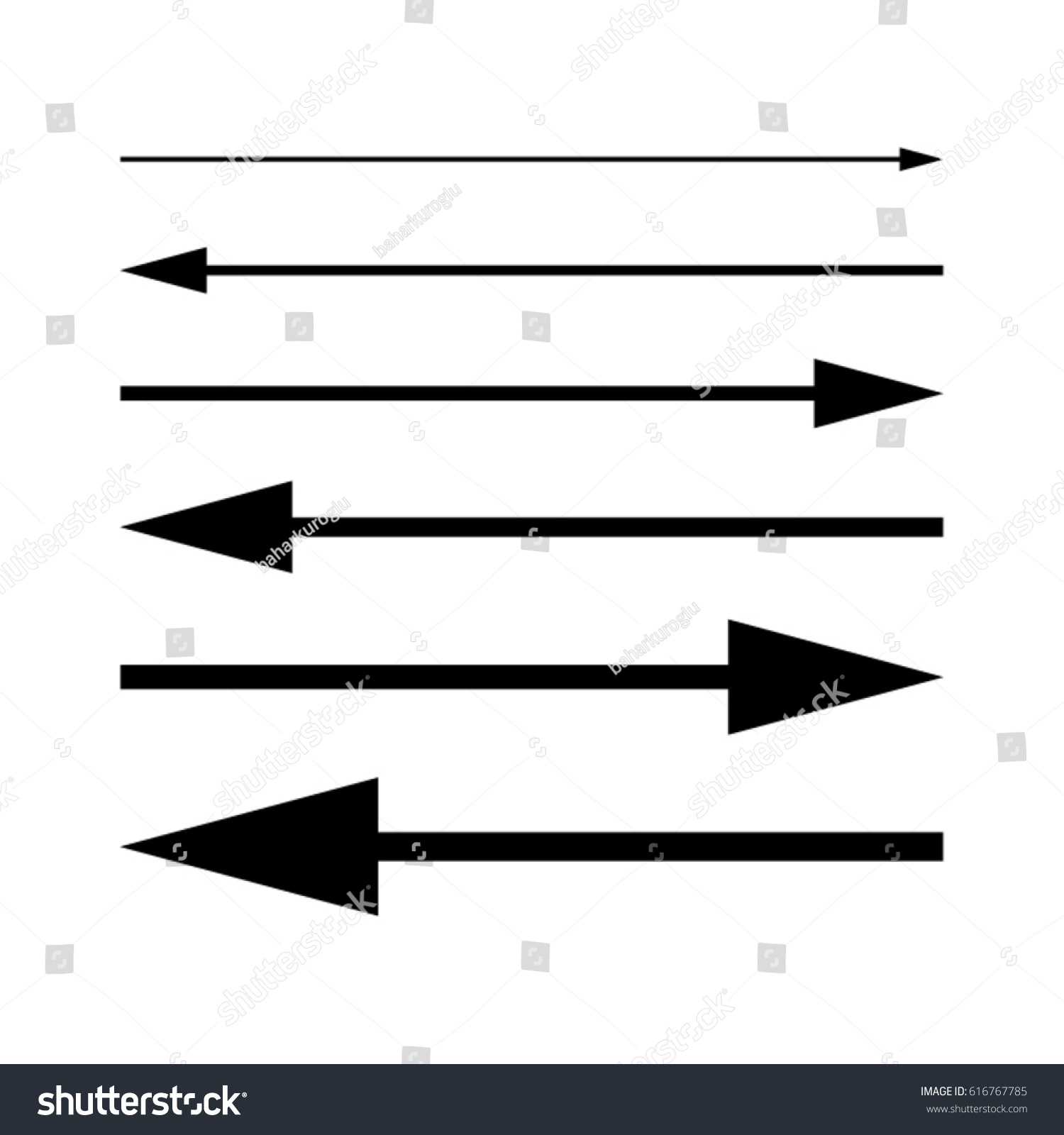 Black Arrow Icon Set Stock Vector (Royalty Free) 616767785