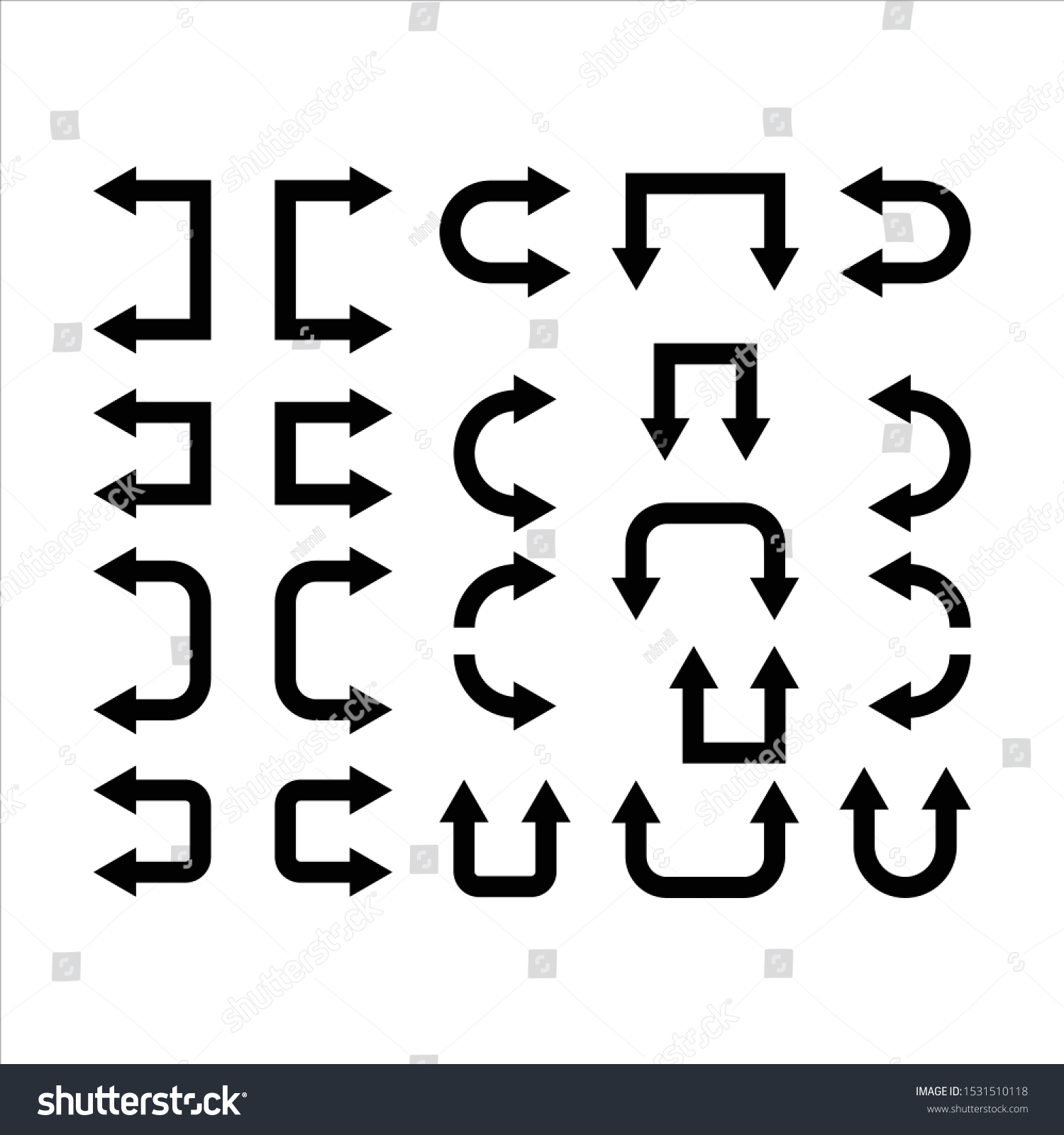 Black Arrow Vector Collection Modern Simple Stock Vector (Royalty Free ...
