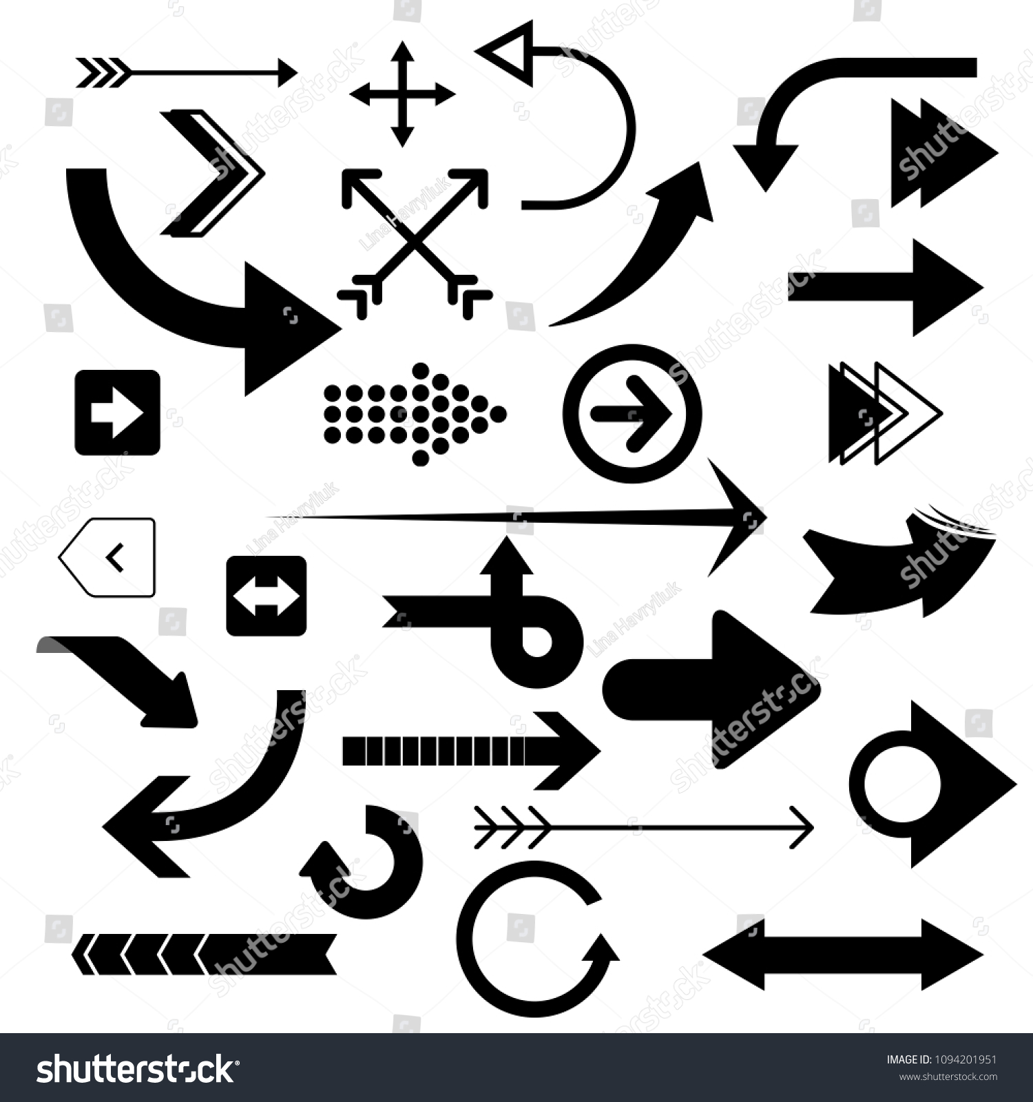 Black Arrow Vector Icon Collection On Stock Vector (Royalty Free ...