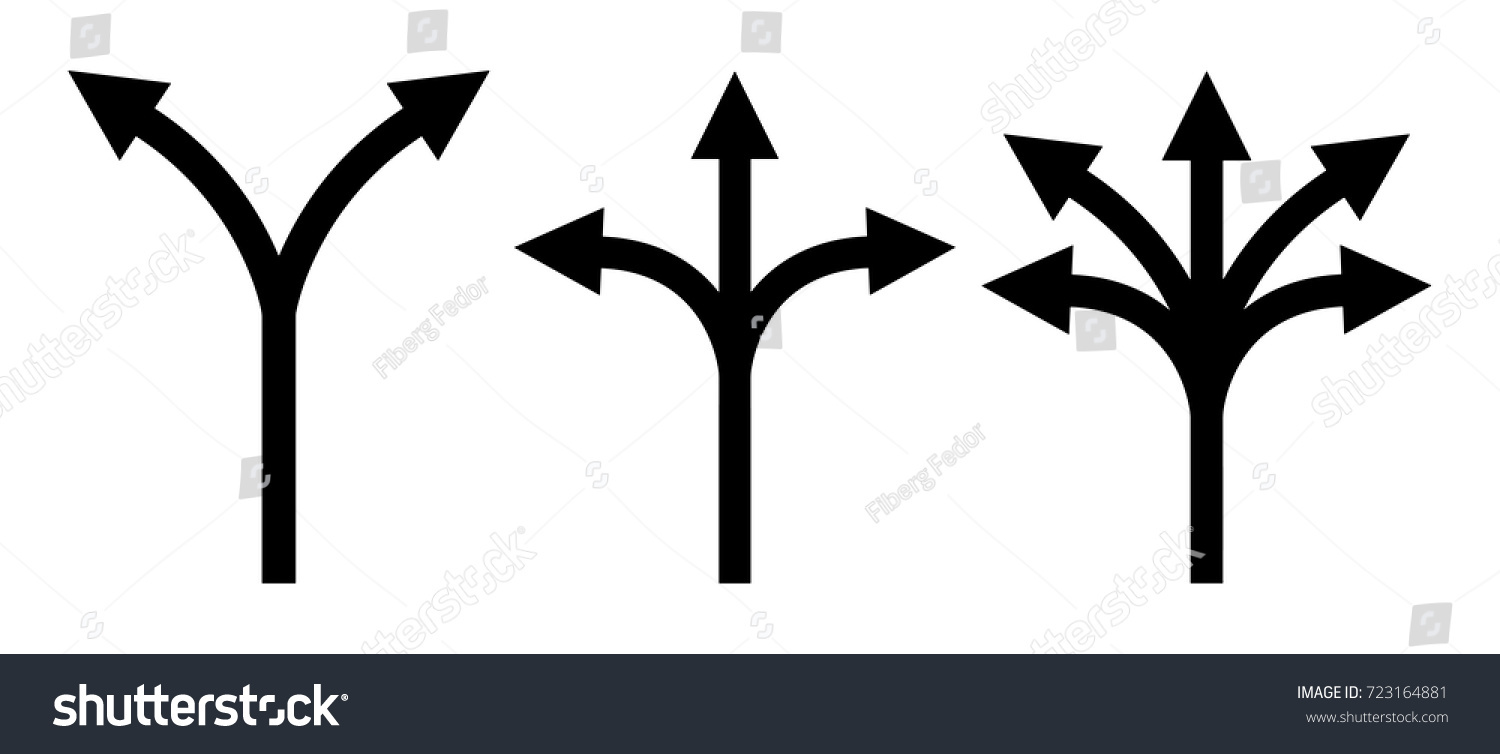 Black Arrows Indicate Turns Vector Isolated Stock Vector (Royalty Free ...