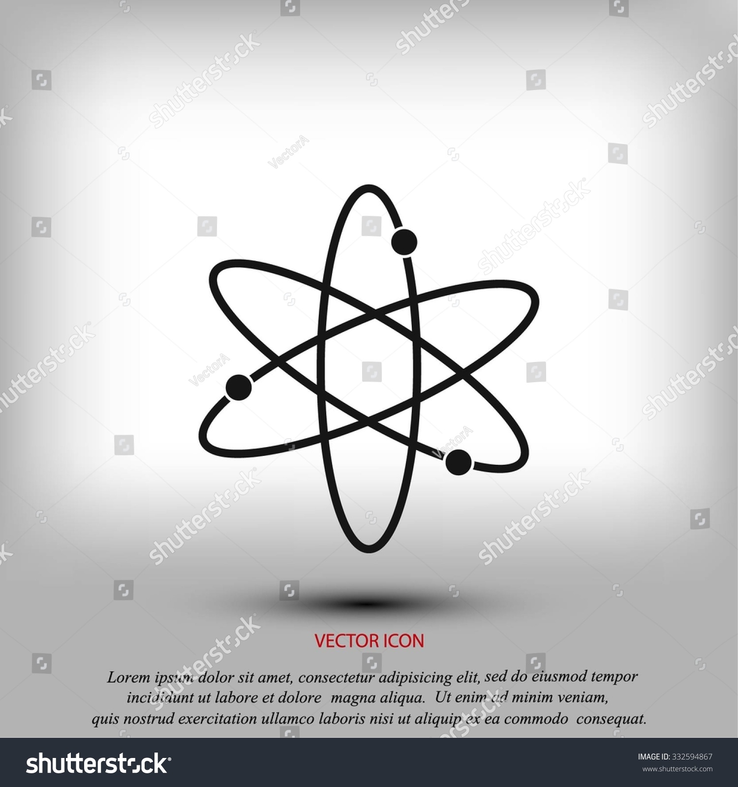 Black Atom Icon Stock Vector (Royalty Free) 332594867 | Shutterstock