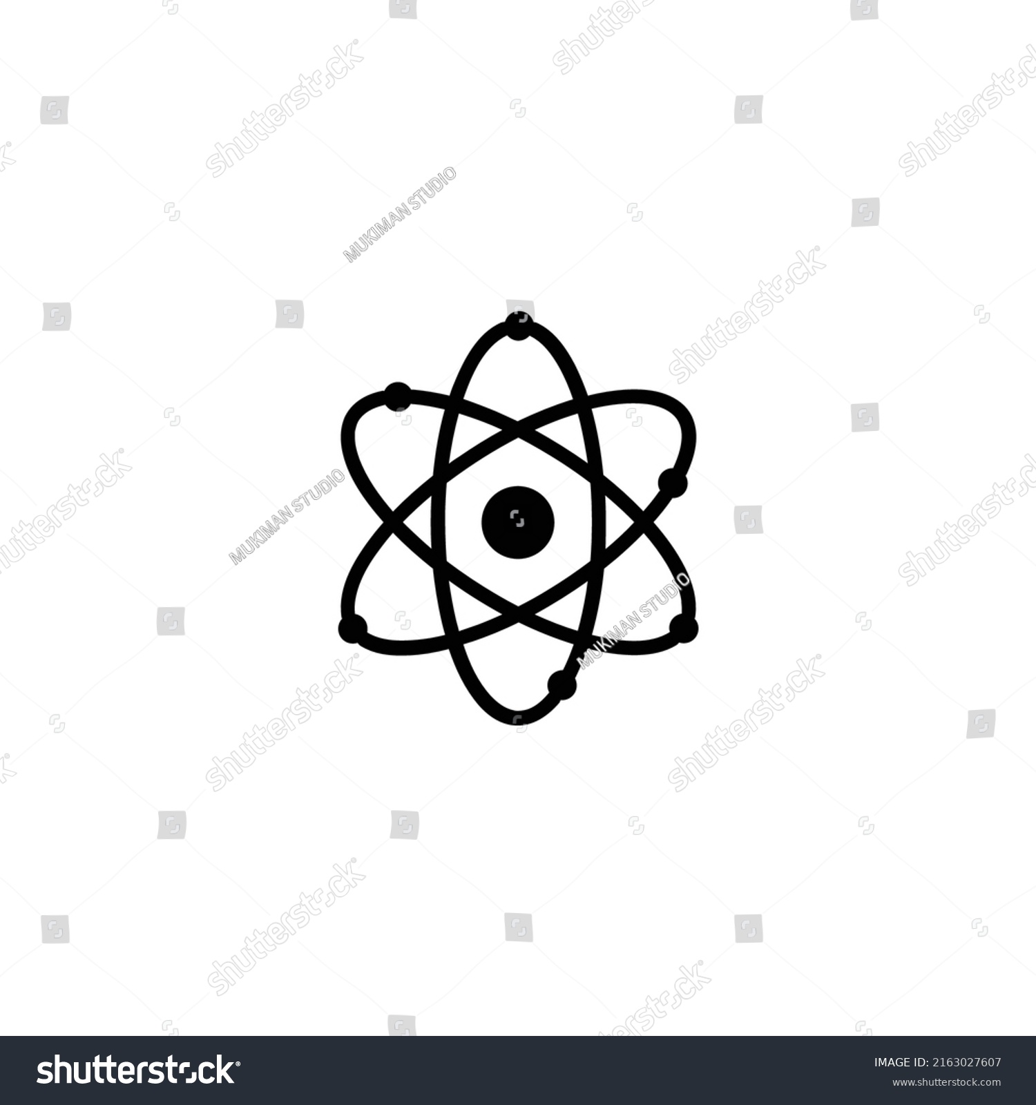 Black Atomic Network Icon Design Stock Vector (Royalty Free) 2163027607 ...