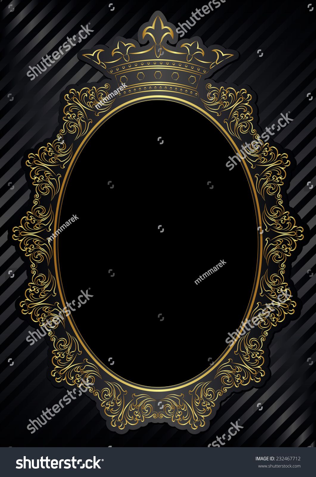 Black Background Royal Frame Stock Vector (Royalty Free) 232467712