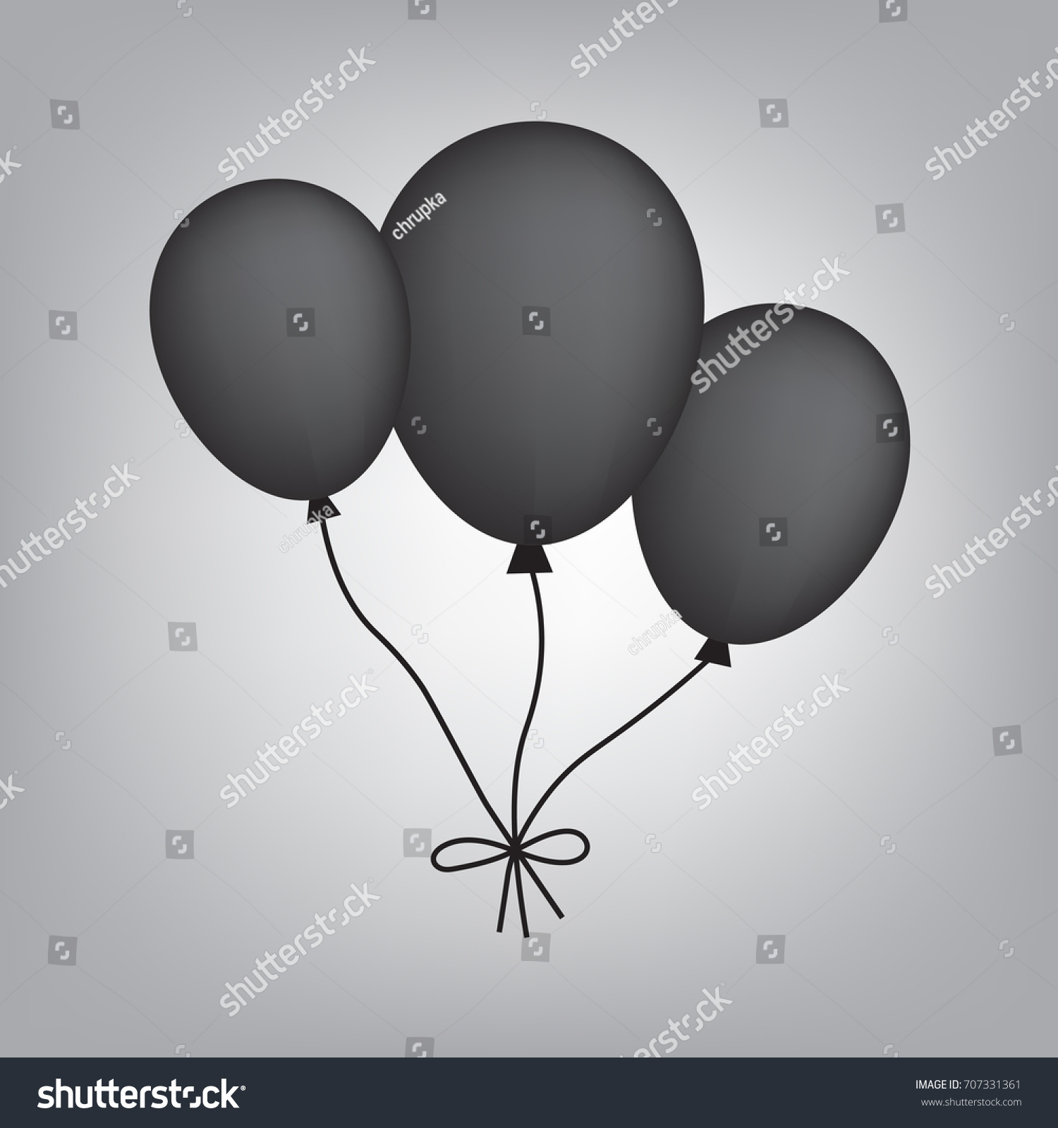 Black Balloons Vector Illustration Stock Vector (Royalty Free) 707331361