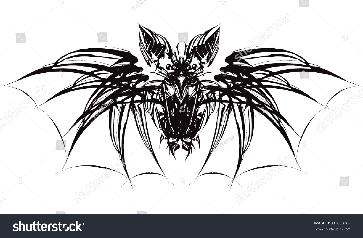 Black Bat Stock Vector (Royalty Free) 332888867 | Shutterstock
