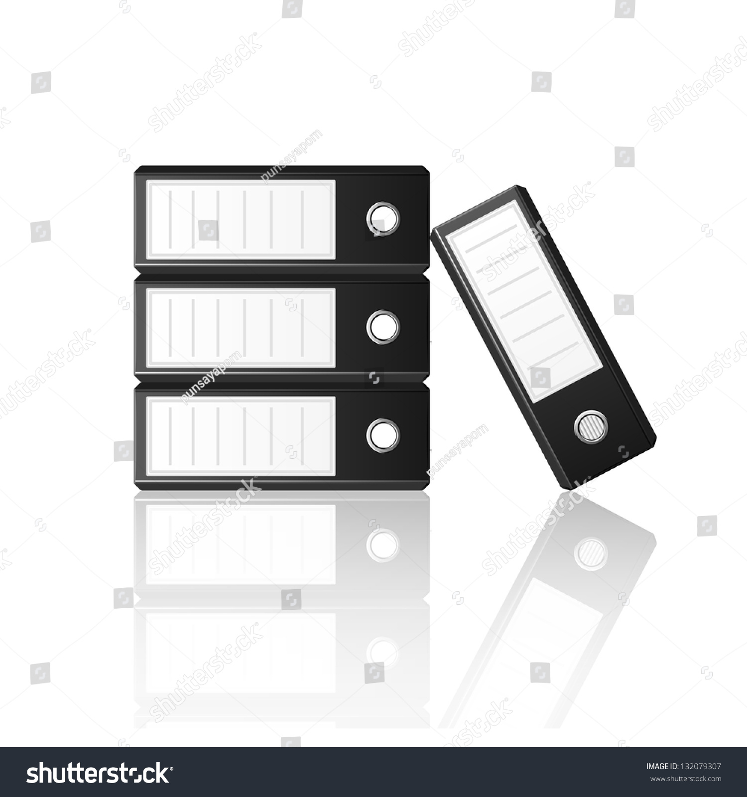 Black Binders Isolated On White Background: Vector có sẵn (miễn phí bản ...
