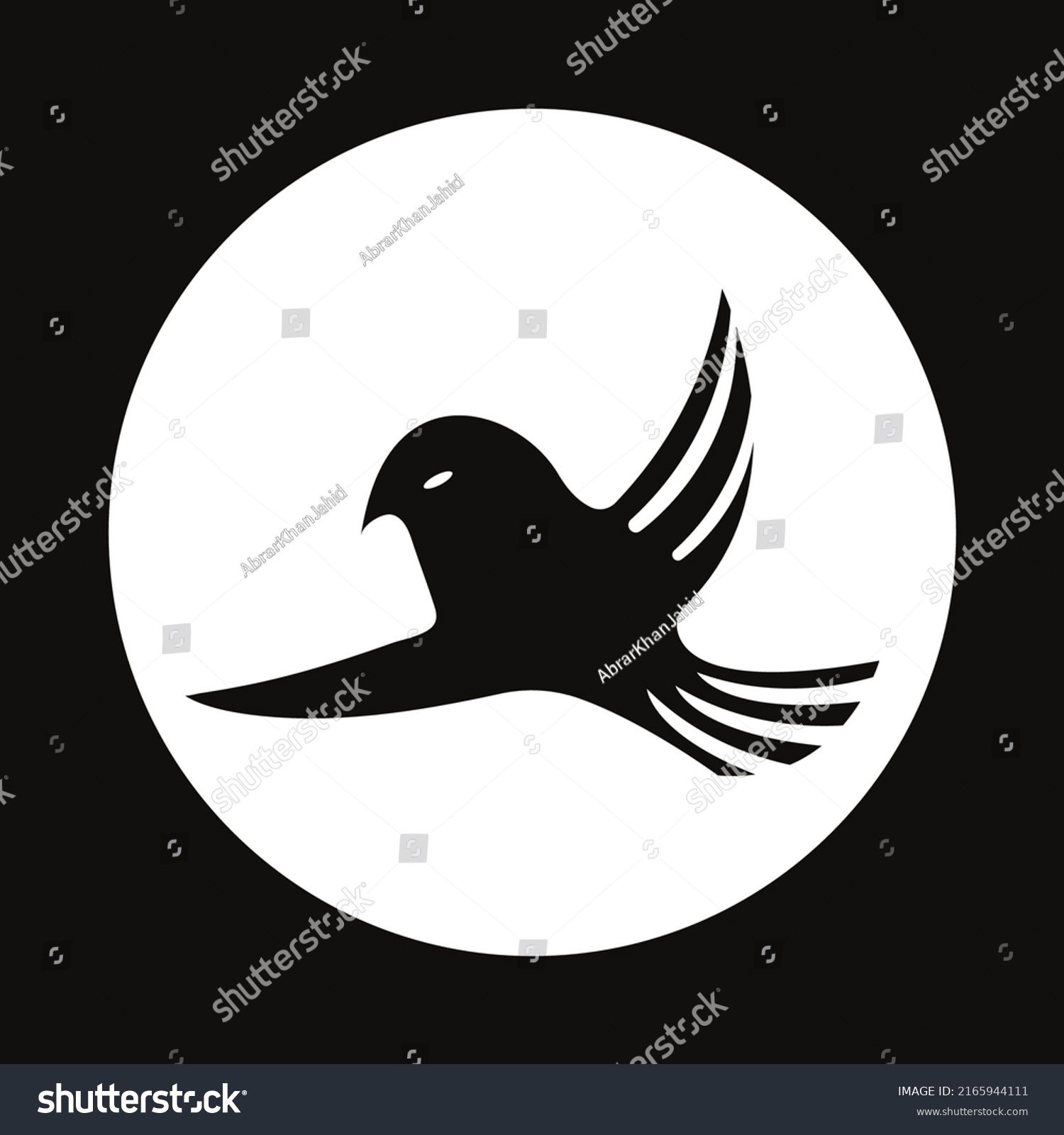 Black Bird Circle Vector Logo Stock Vector (Royalty Free) 2165944111 ...